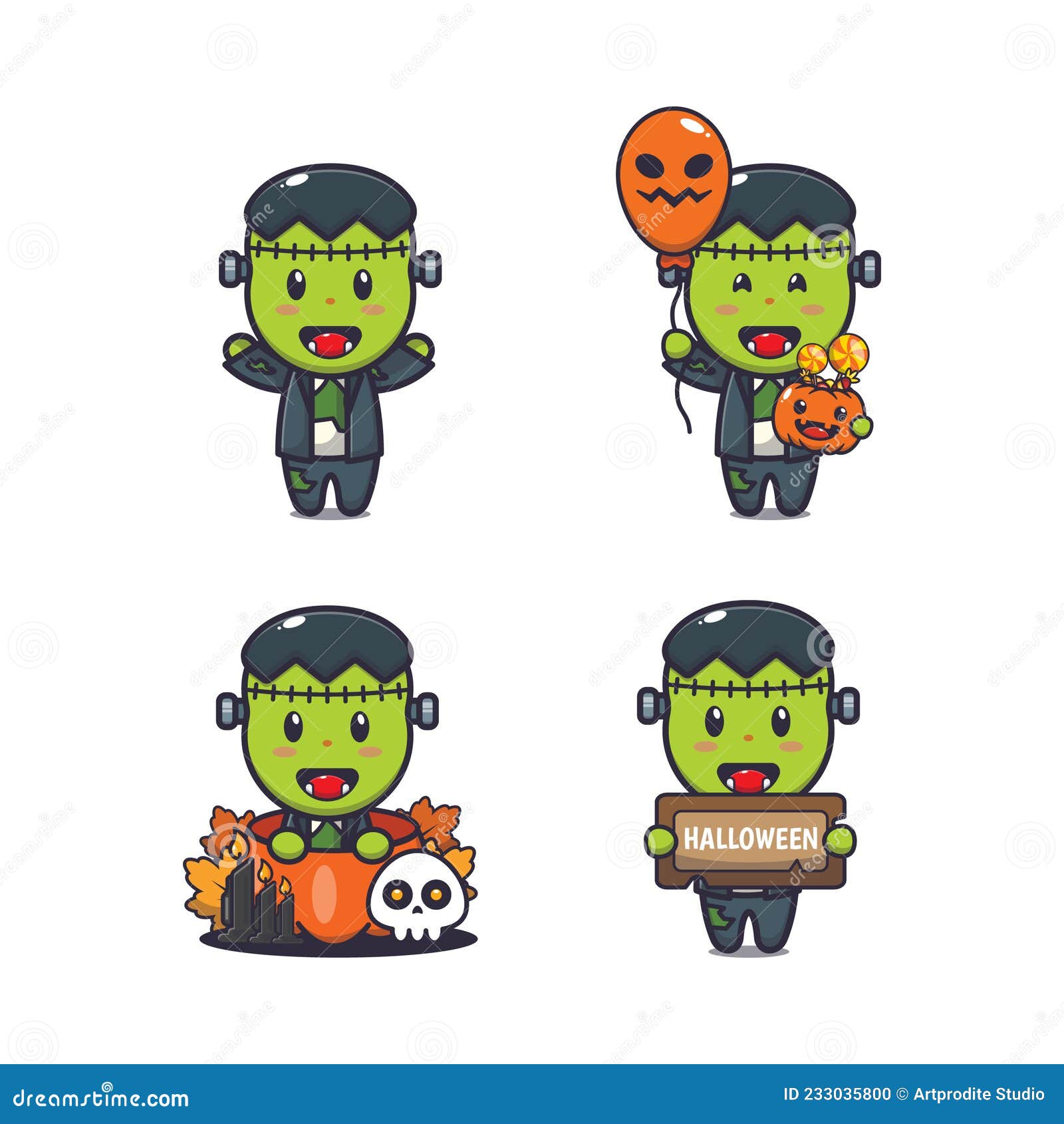 Cute Halloween Frankenstein