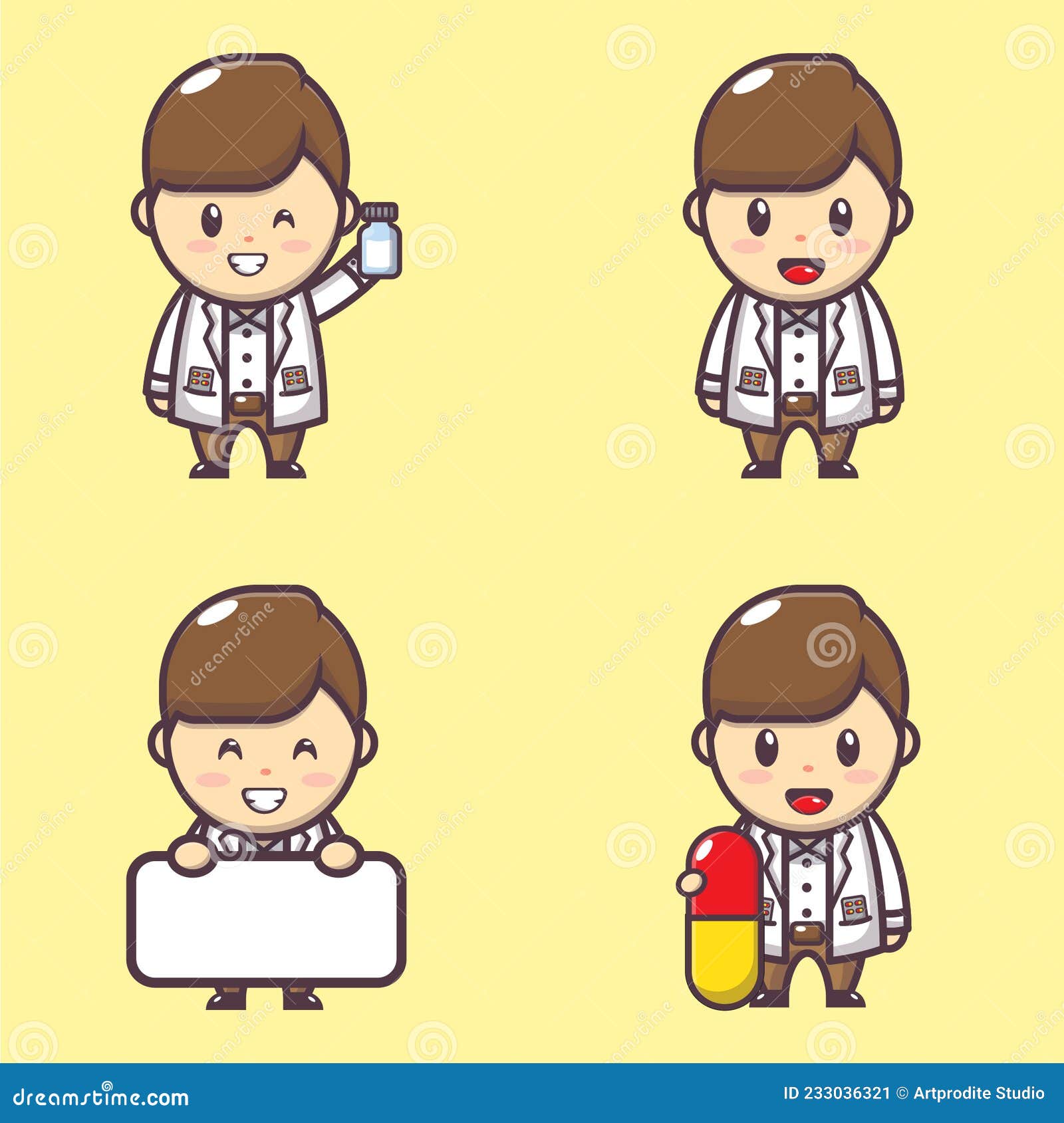 Cute Pharmacist Cartoon Vector Illustration Stock Vector - Illustration ...