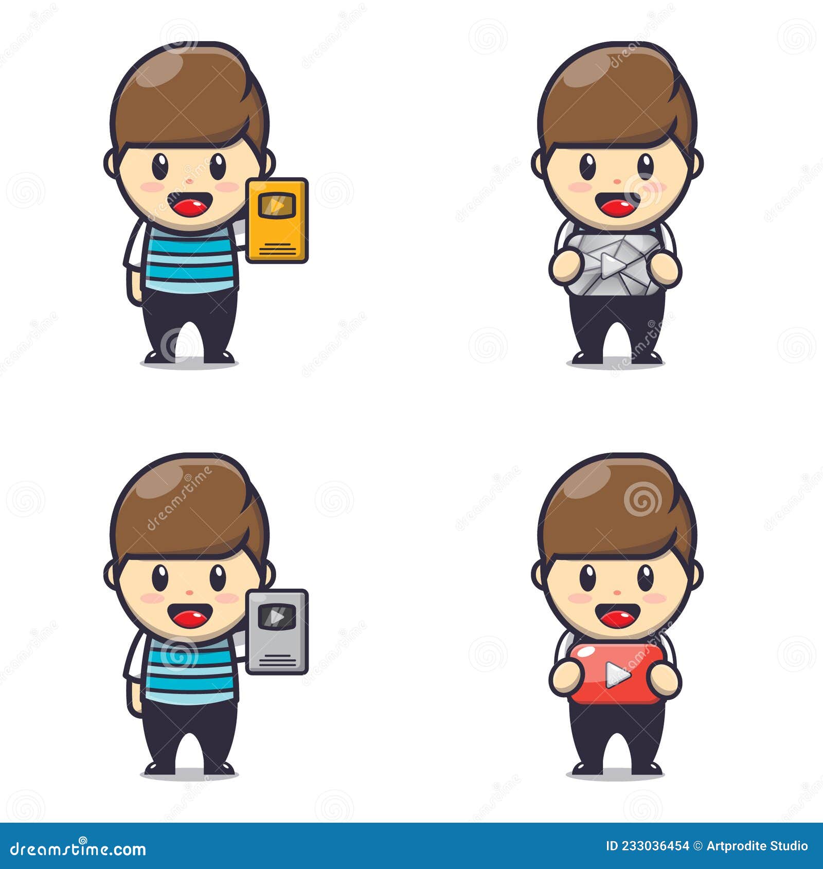 Cute Content Creator Cartoon Vector Illustration Stock Vector ...