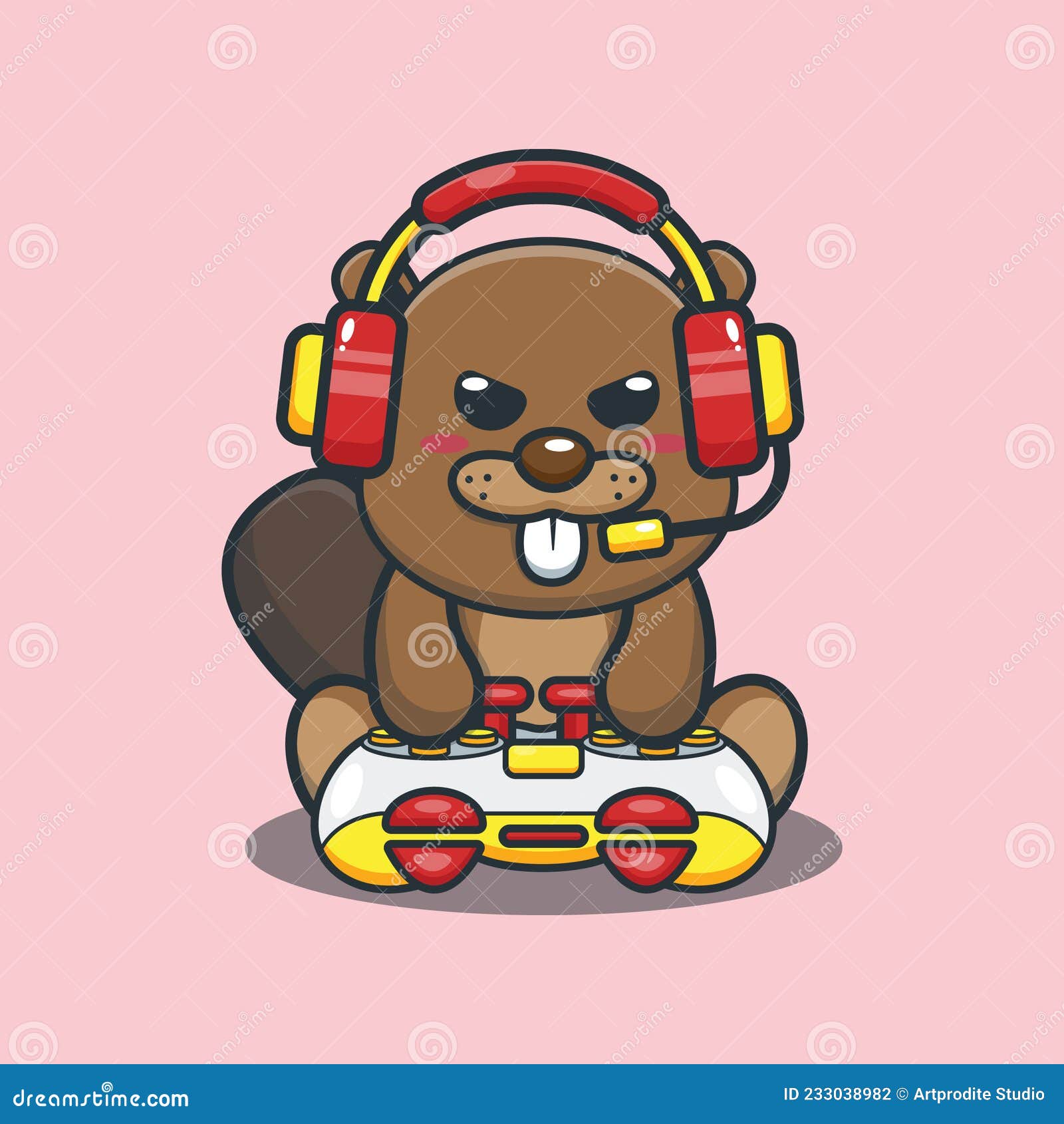 Gamer Cartoon Character Vector Illustration | CartoonDealer.com #60805948