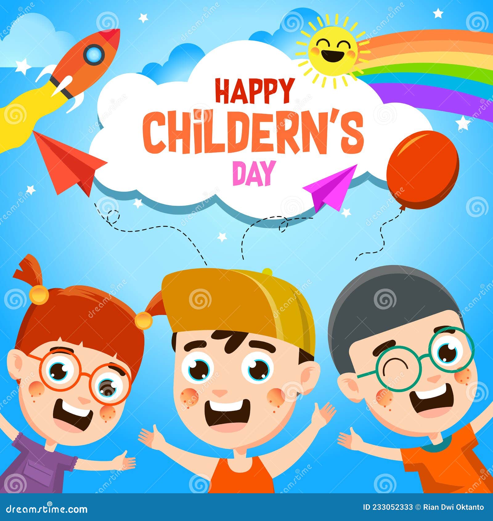 Happy child illustration stock vector. Illustration of design - 233052333
