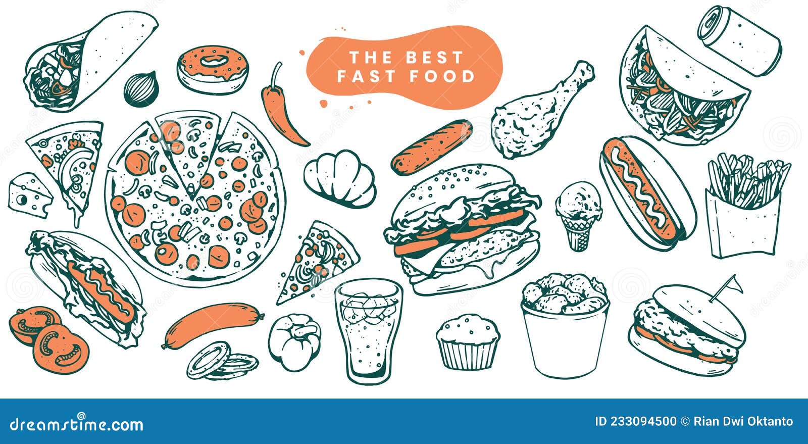 Best Fast Food Illustration Stock Vector - Illustration of cream ...