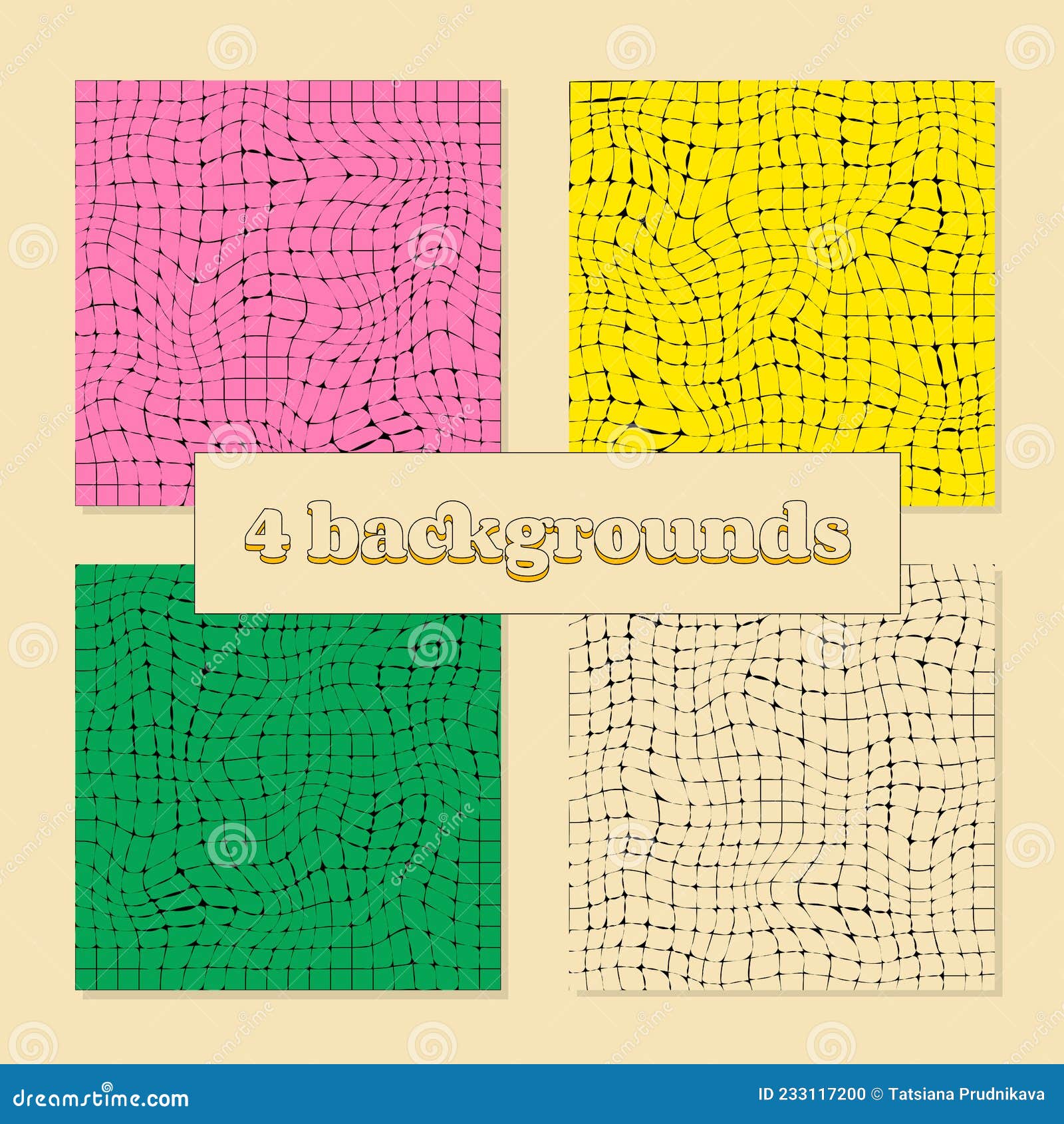 Set of Geometric Backgrounds in Groove Style Stock Illustration ...