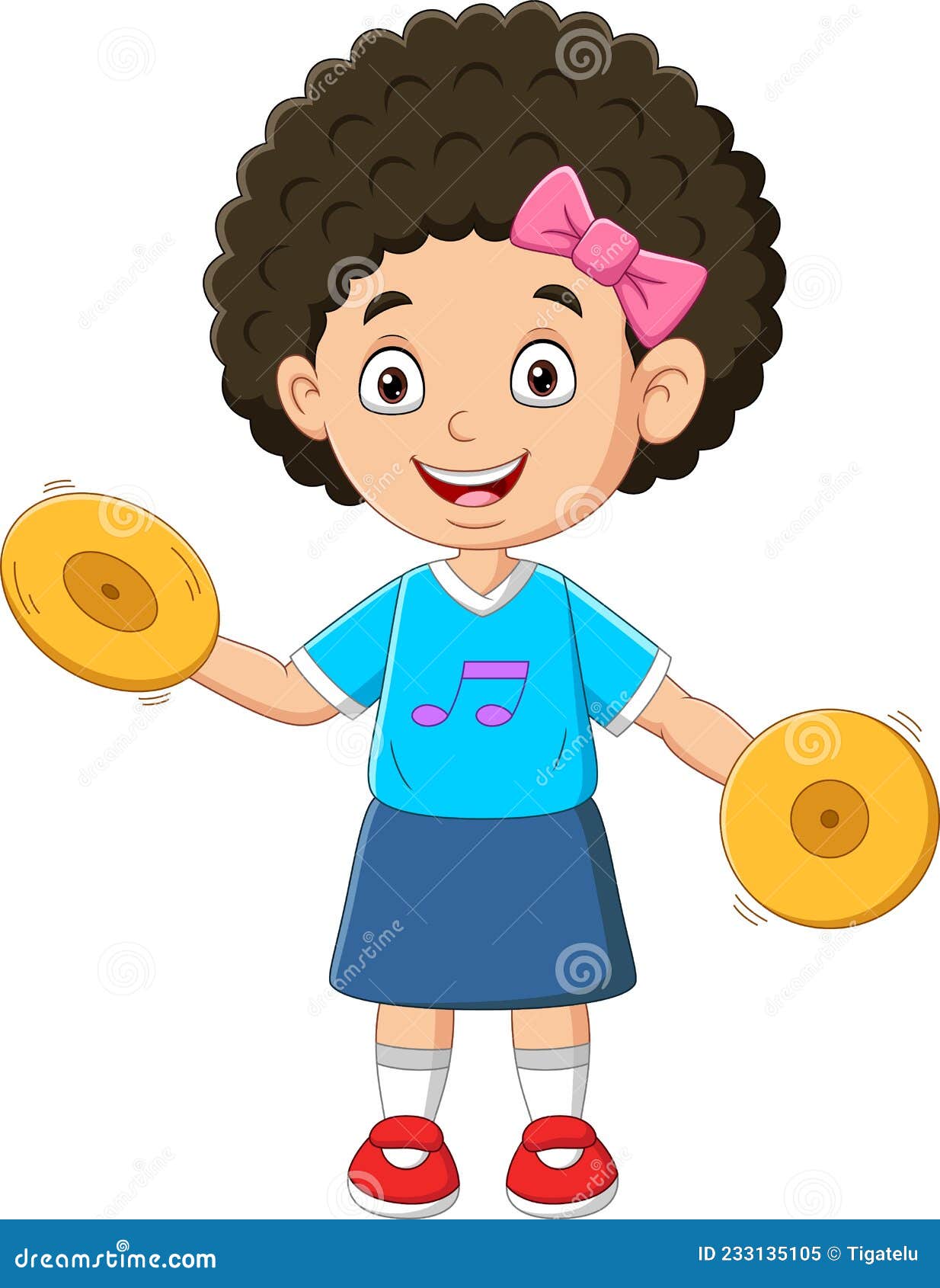 Girl With Cymbals Cartoon Vector | CartoonDealer.com #146527917