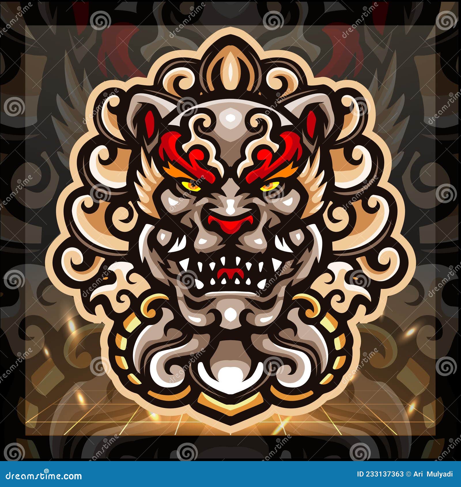 Foo Dog Mascot. Esport Logo Design Stock Vector - Illustration of ...