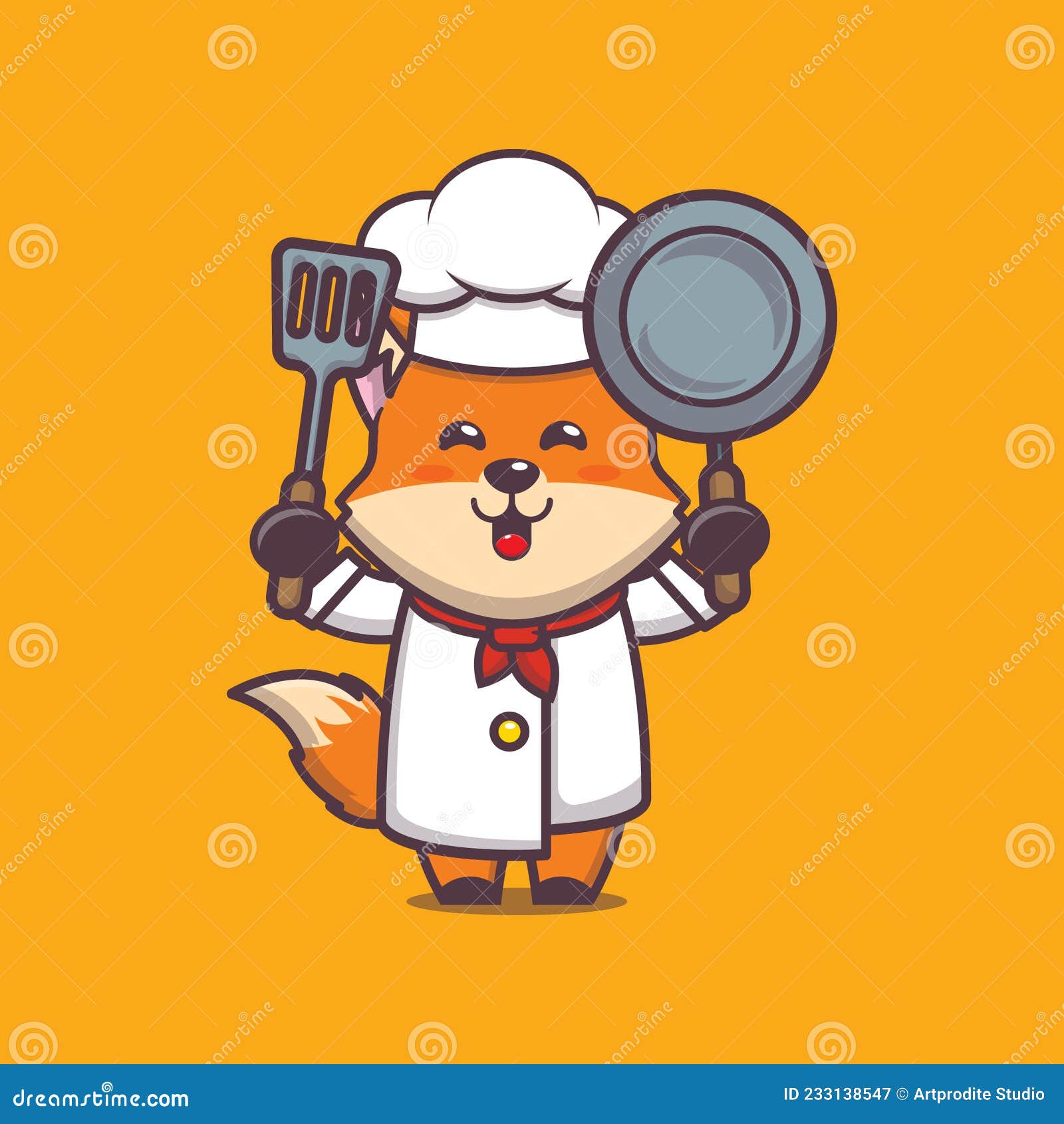 Cute Chef Fox. Cute Animal Cartoon Illustration Stock Vector ...
