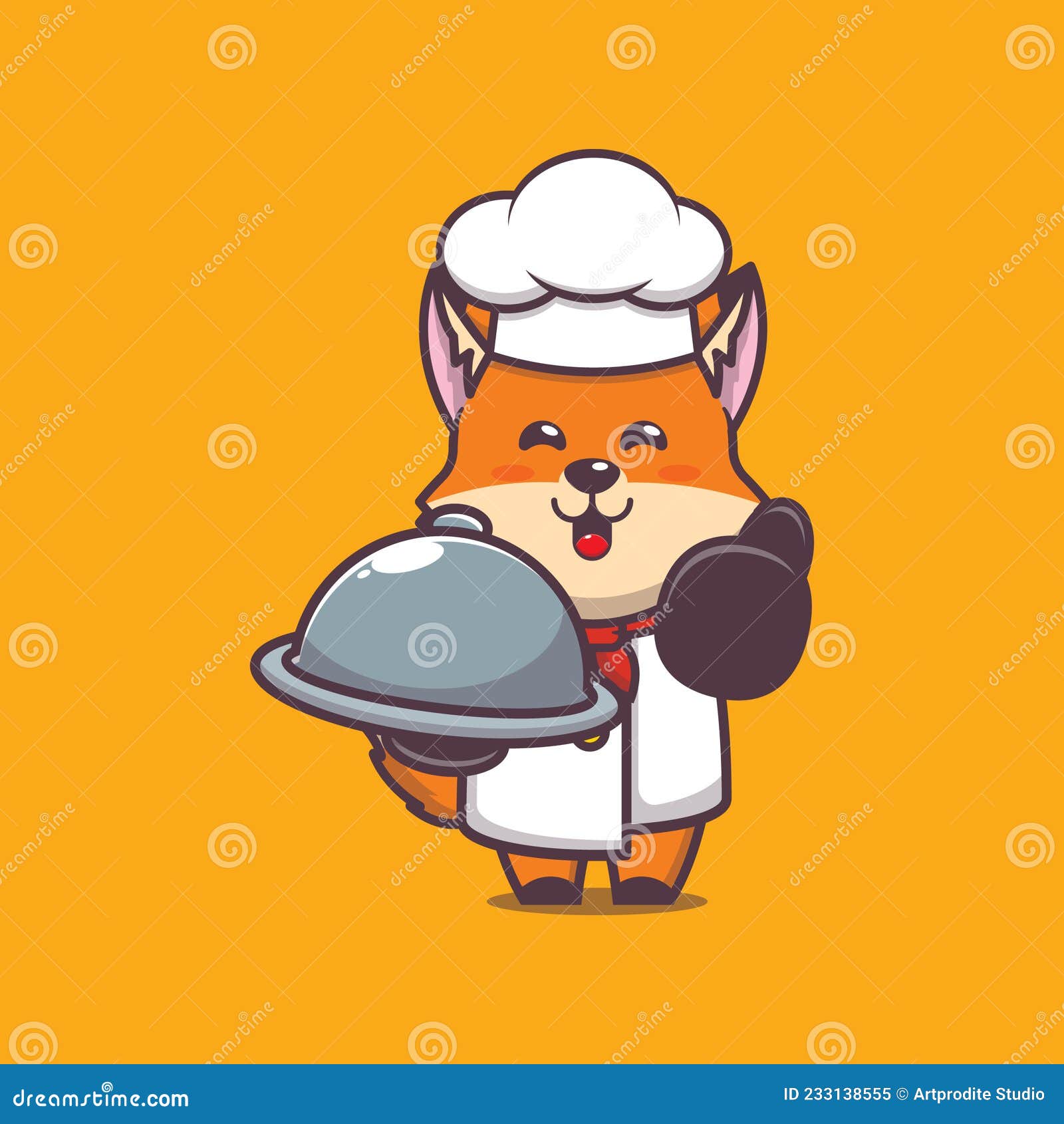 Cute Chef Fox. Cute Animal Cartoon Illustration Stock Vector ...
