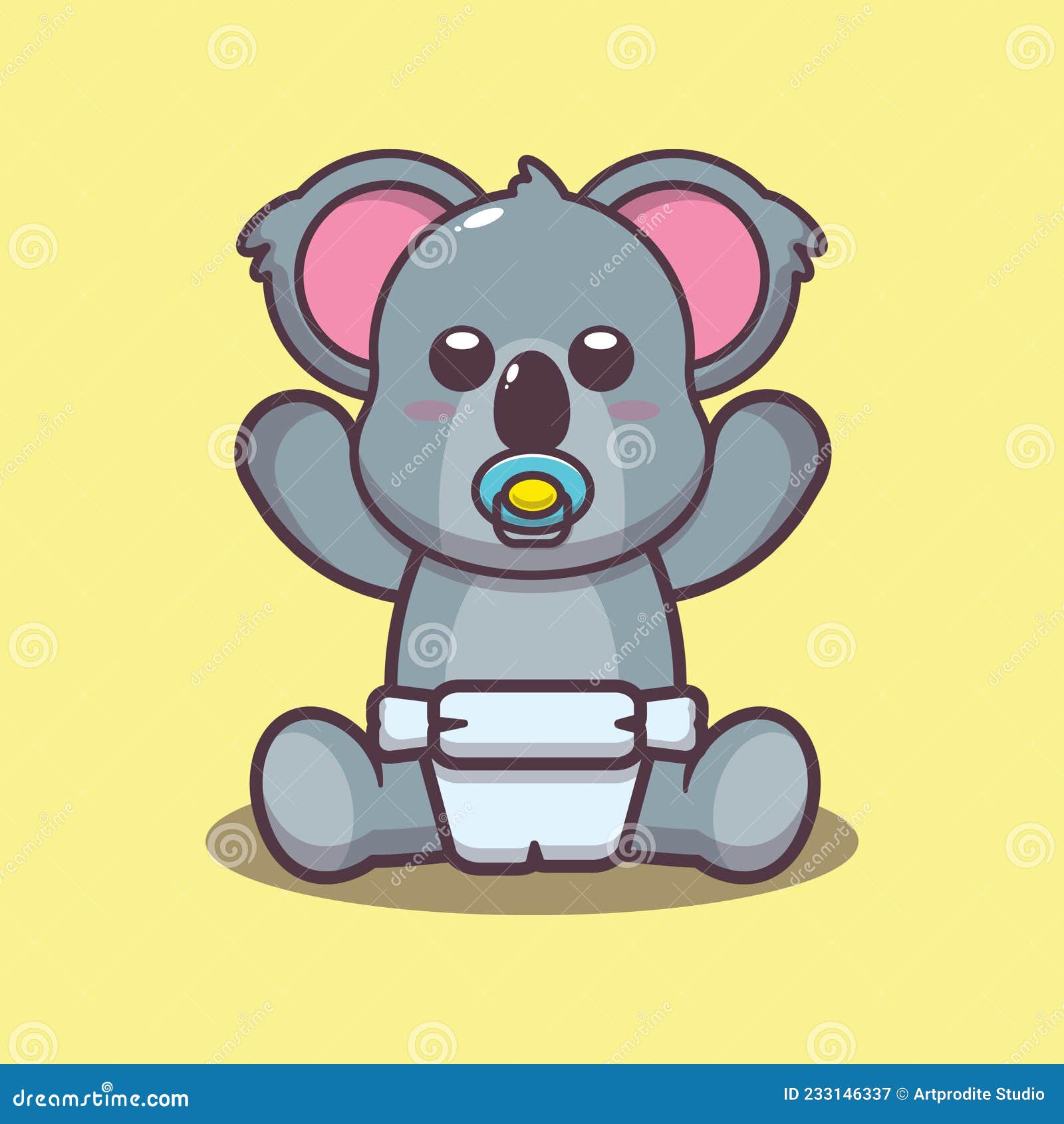Cute Baby Koala. Cute Animal Cartoon Illustration Stock Vector ...