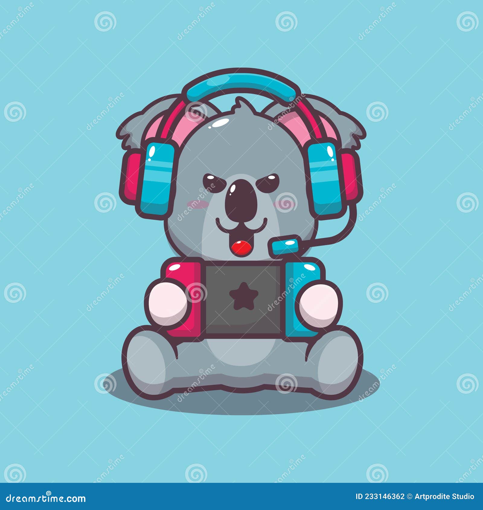 Cute Koala Playing a Game. Cute Animal Cartoon Illustration Stock ...