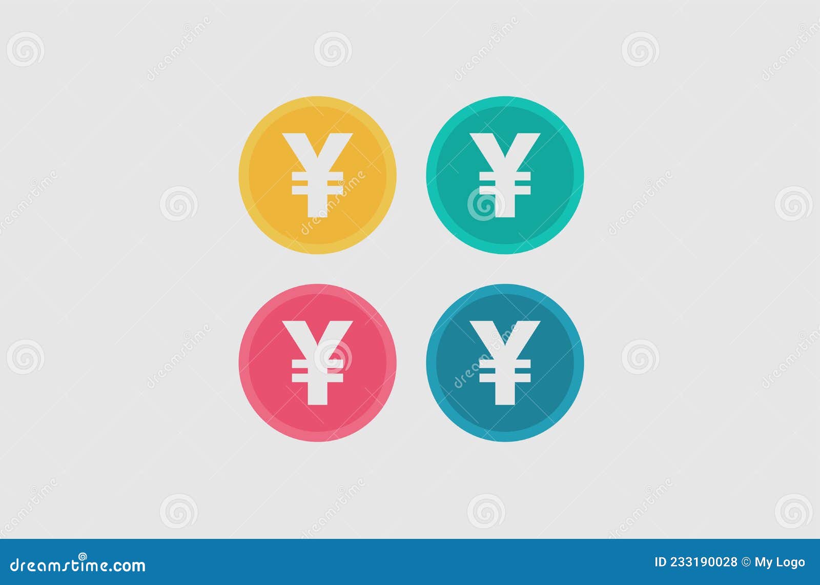 Simple Yuan Currency Illustration Vector. with 4 Different Colors Stock ...