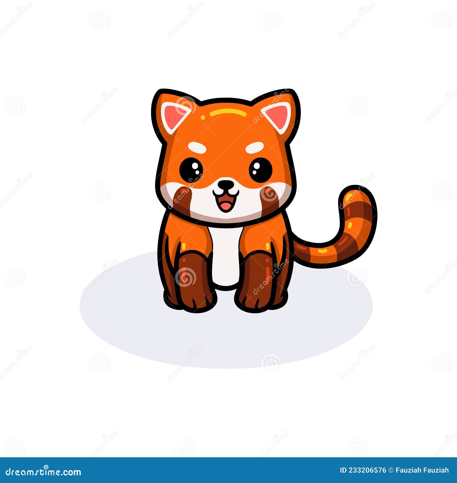 Cute Little Red Panda Cartoon Stock Vector - Illustration of animal ...