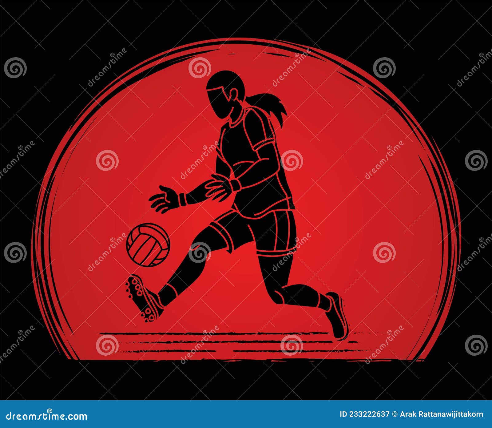 Gaelic Football Player Action Cartoon Sport Graphic Vector Stock Vector ...