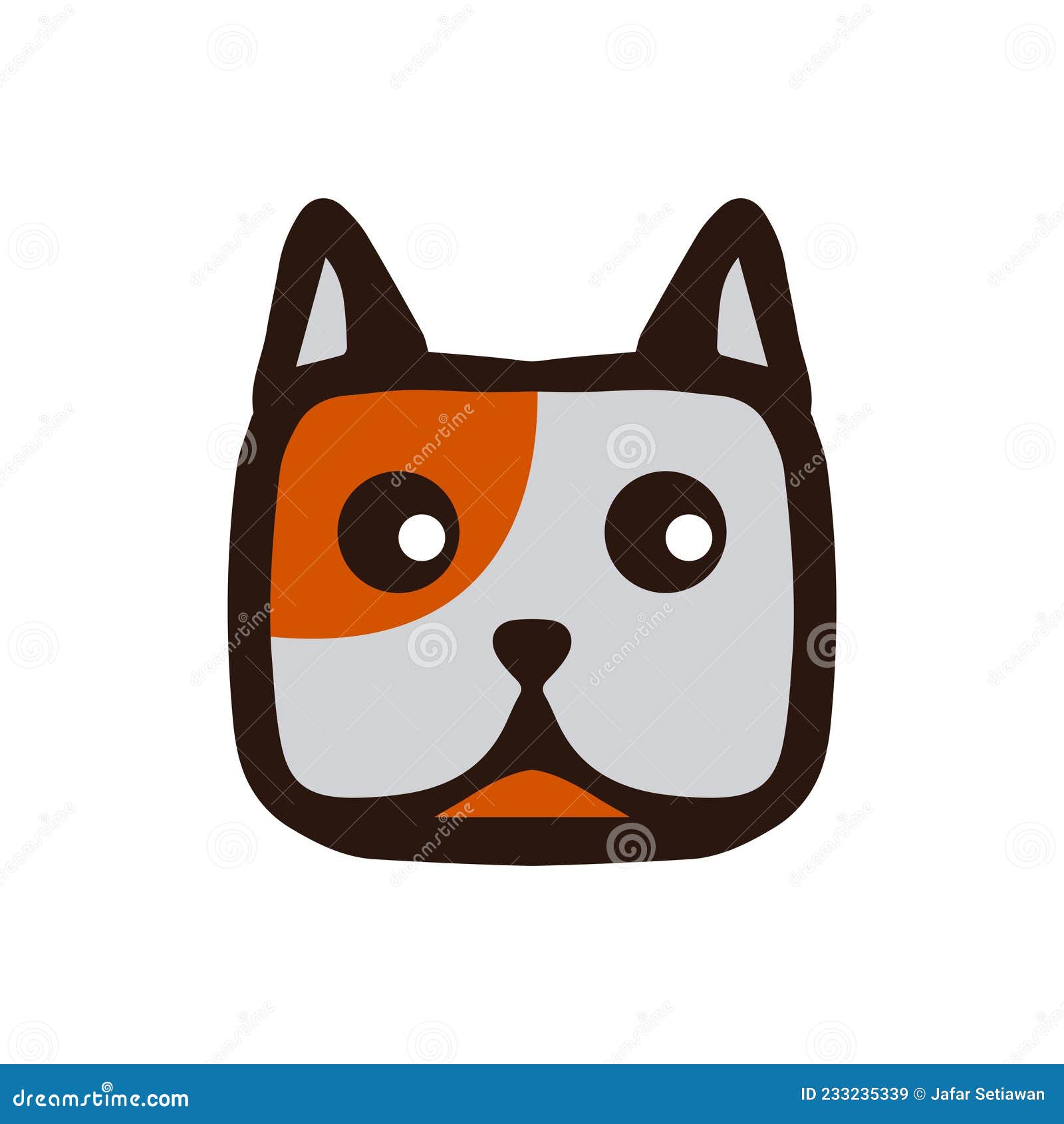 Cute Cartoon Dog Head with Box Shape. Stock Vector - Illustration of ...