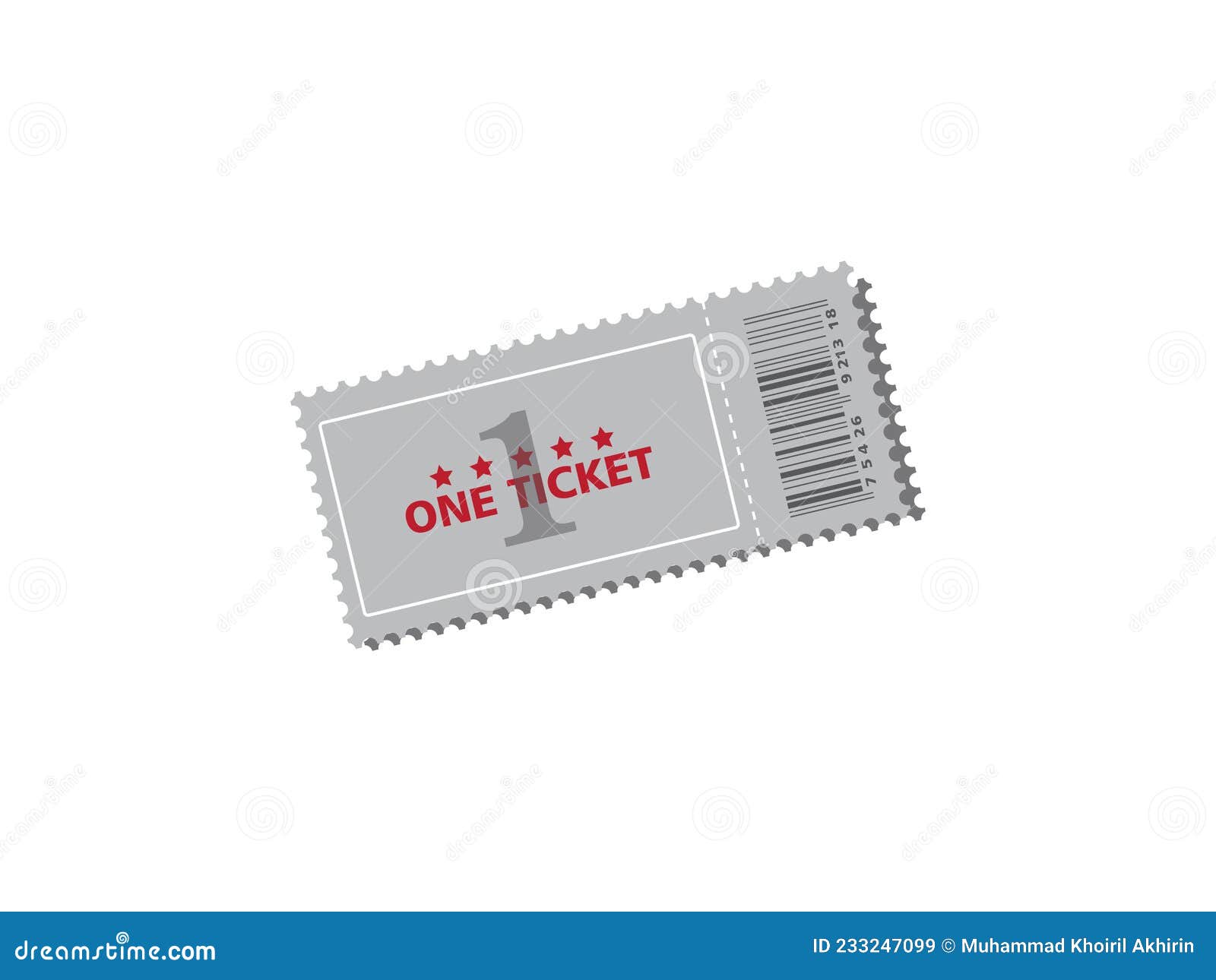 Vector Realistic Ticket, Designed for One Person. Stock Vector ...