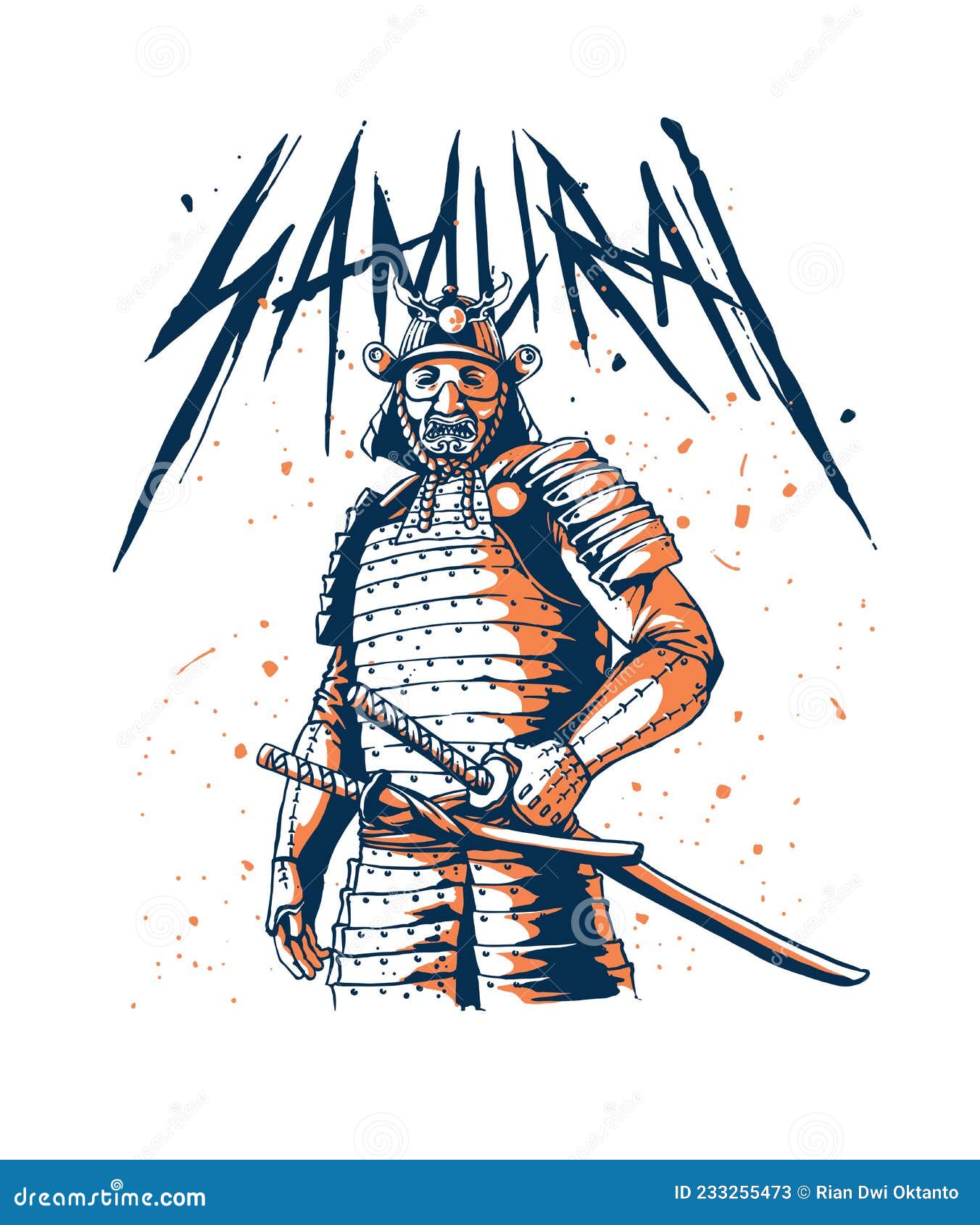 Samurai Military Artwork Vector Illustration | CartoonDealer.com #233255394
