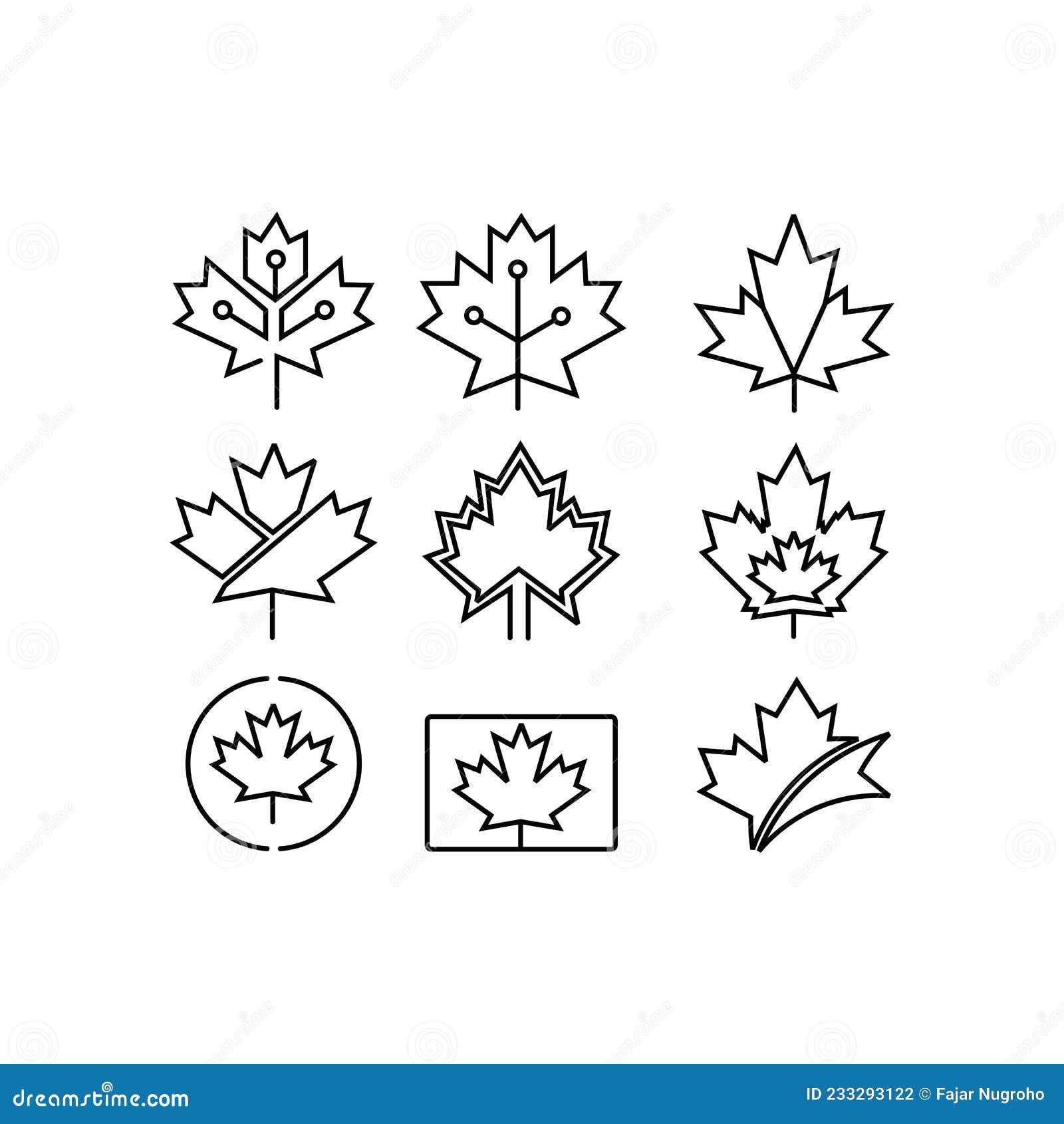 Maple Leaf Symbol Significance Gradient Linear Vector Icons Stock ...