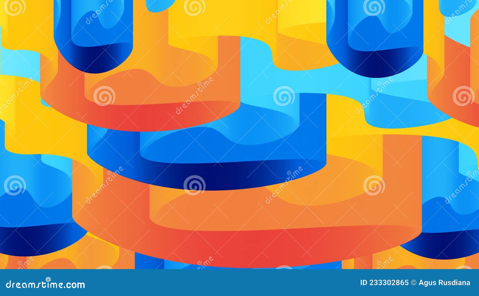 Floating Curved Shapes Bright Colors Cheerful Pattern Background Vector ...