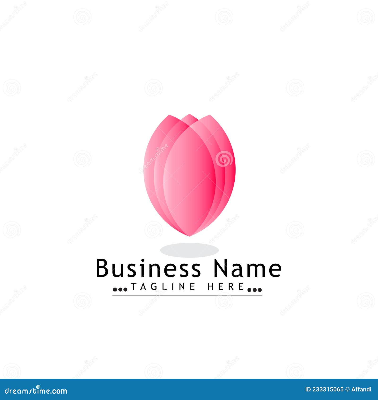 3D Flower Logo Design with Soft Color Stock Illustration - Illustration ...