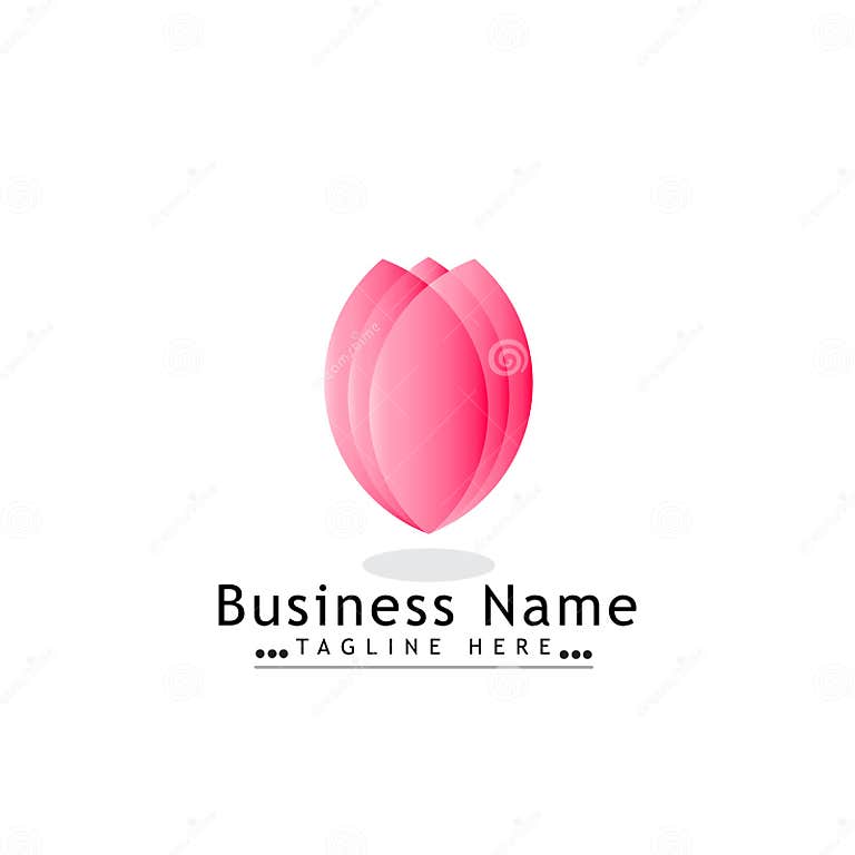 3D Flower Logo Design with Soft Color Stock Illustration - Illustration ...
