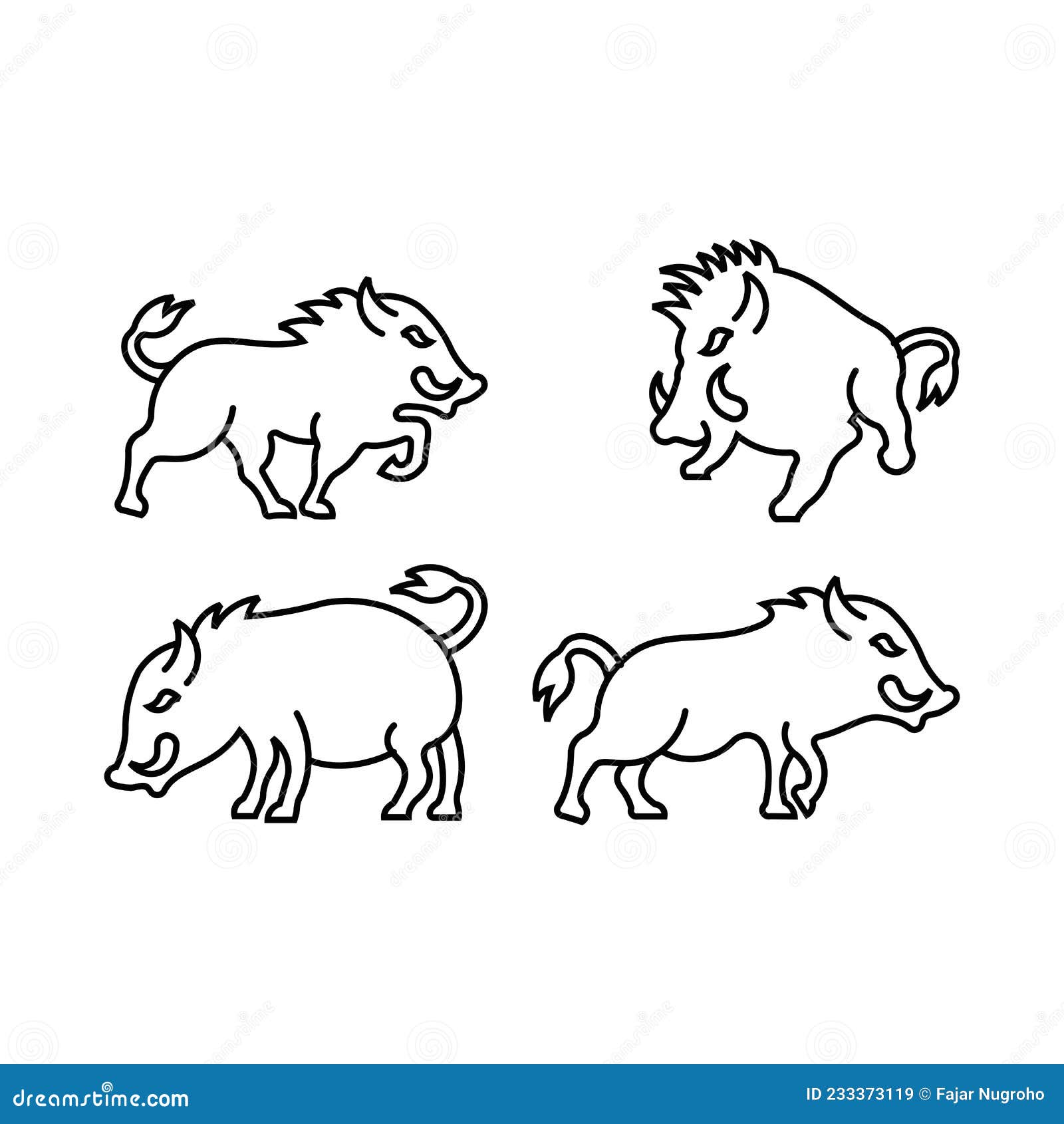 Hog Outline Vector Icon Symbol Logo Illustration Stock Vector ...