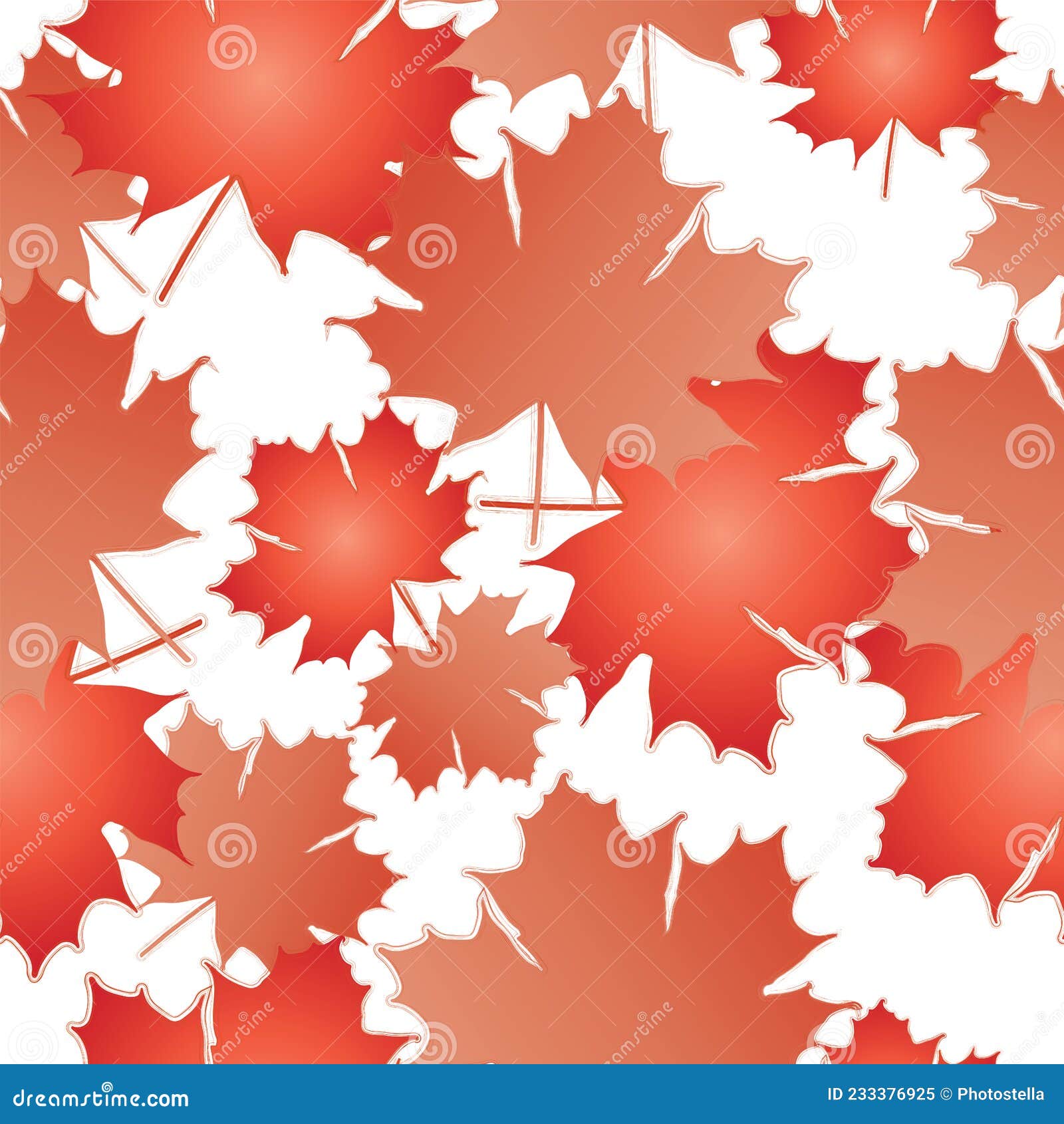 Seamless Pattern with Red Autumn Leaves Vector Stock Vector ...