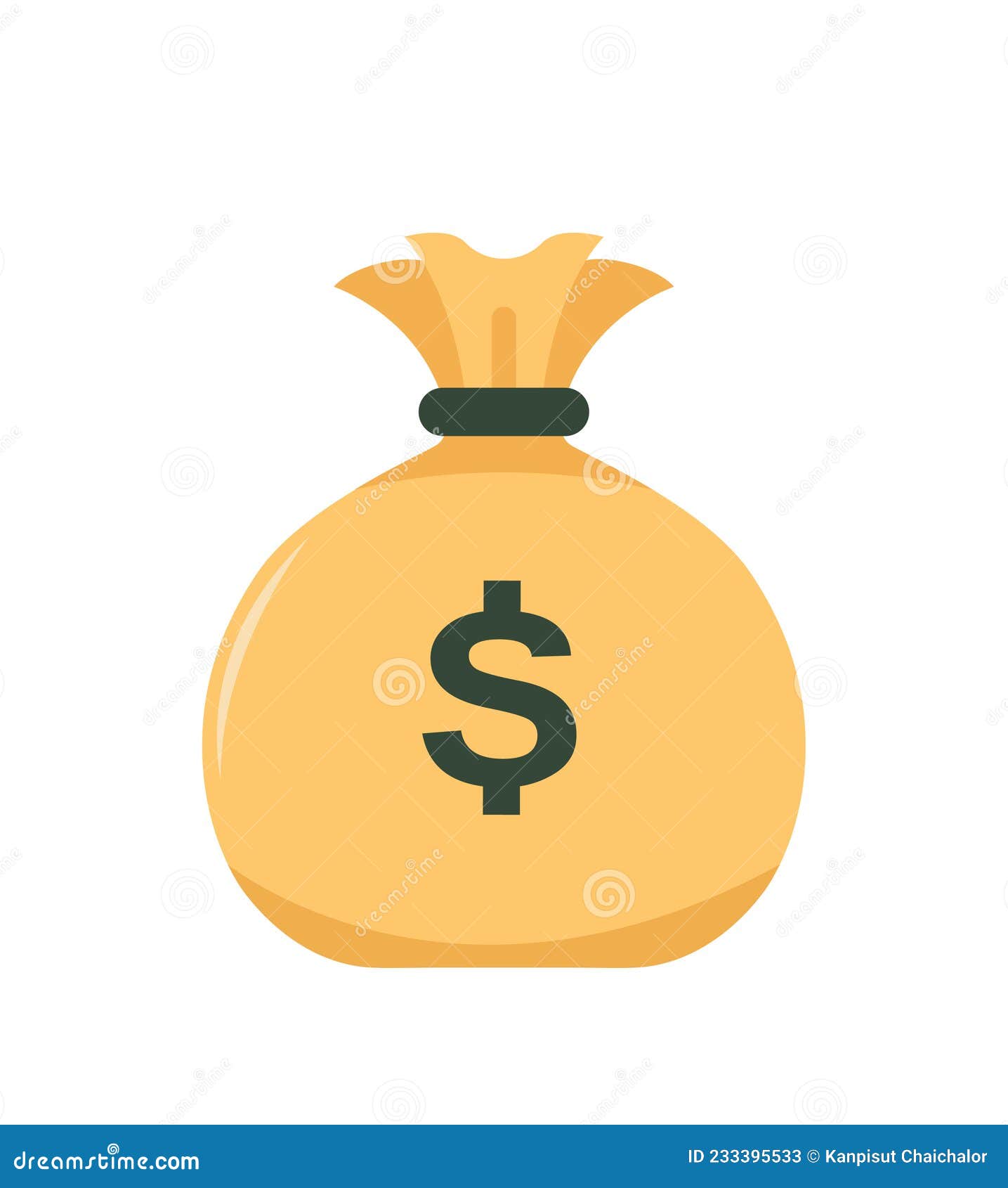 Money Bag Vector Icon. Moneybag Flat Simple Cartoon Illustration. Stock ...
