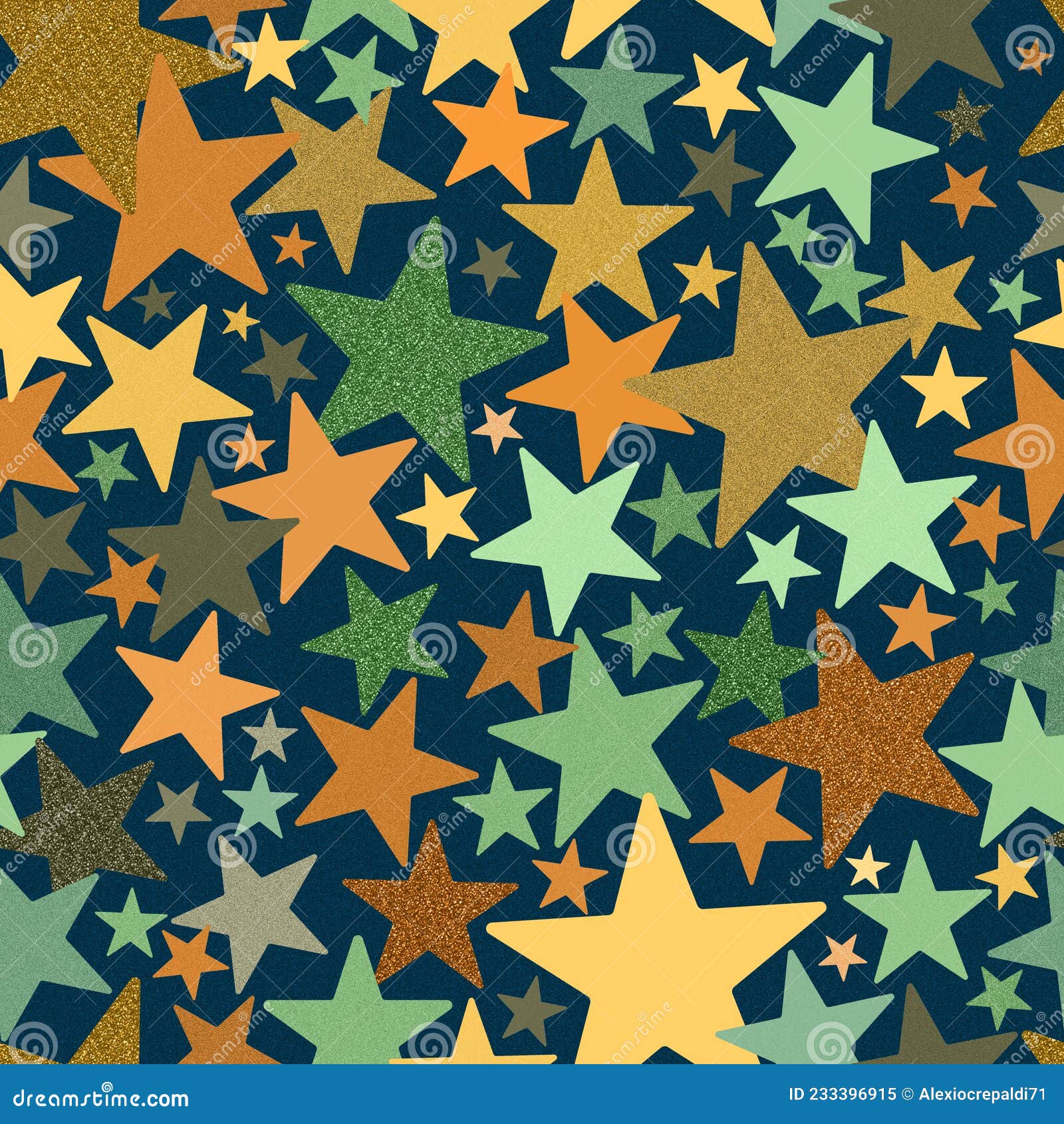 Bright Stars Composition. Seamless Repeating Pattern. Stock ...