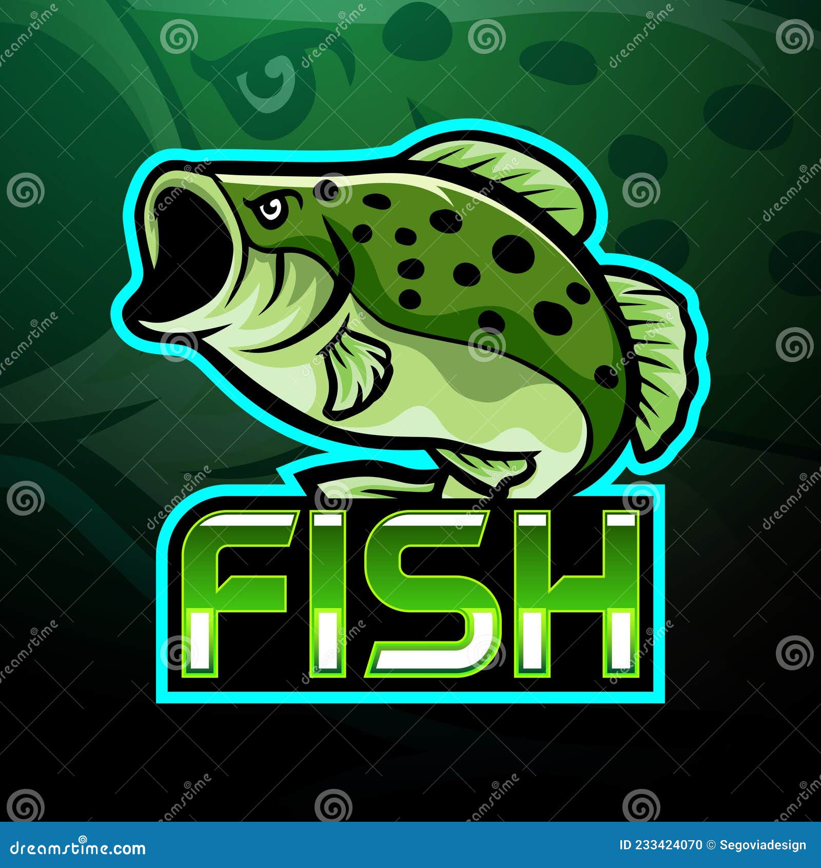 Fish Esport Logo Mascot Design Stock Vector - Illustration of cartoon ...