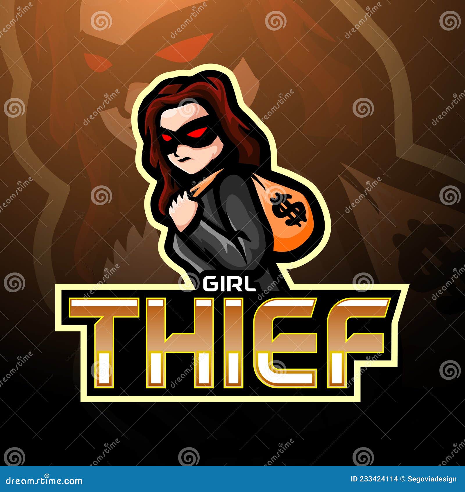 Thief Esport Logo Mascot Design Stock Vector - Illustration of cartoon ...