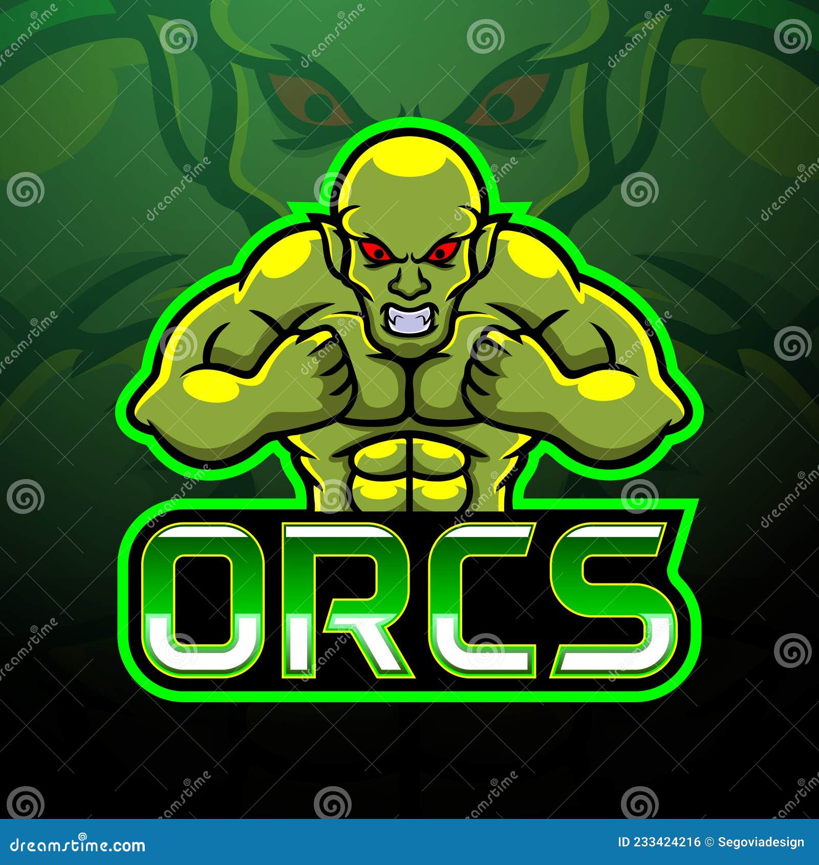 Ogre Mascot Logo For Electronic Sport Gaming Logo Cartoon Vector ...