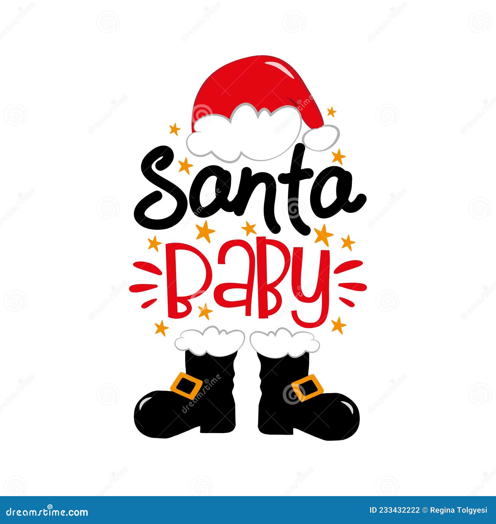 Santa Baby - Santa Hat and Boots with Stars. Stock Vector ...