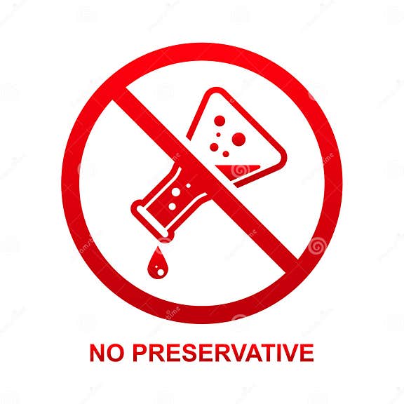 No Preservative Sign Isolated on White Background Stock Vector ...