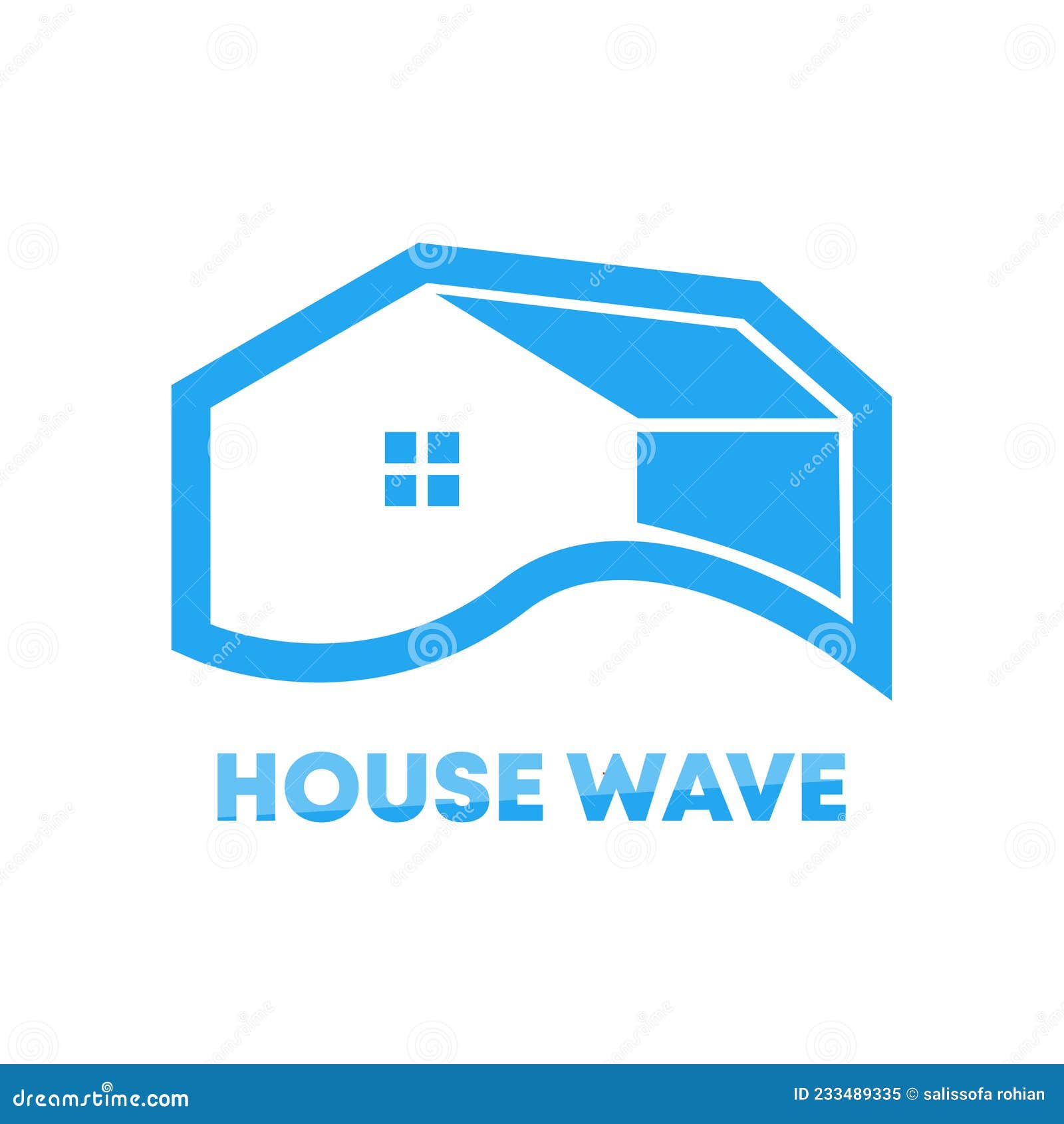 Logo Design of a Building or House with Waves Stock Vector ...