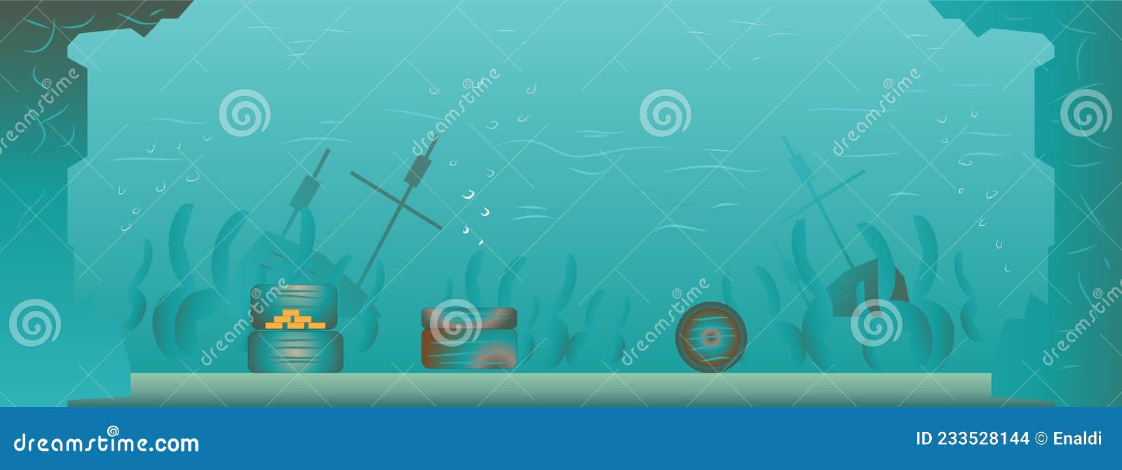 2D Underwater Game Background Vector Illustration Stock Vector ...