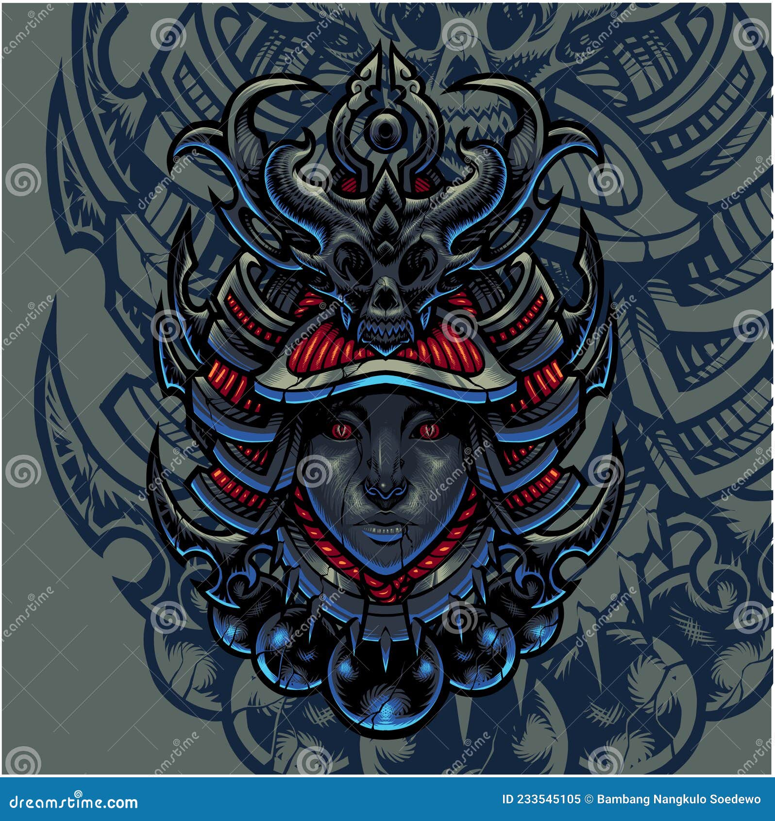 Onna Bugeisha Mascot Logo Design Stock Vector - Illustration of asian ...