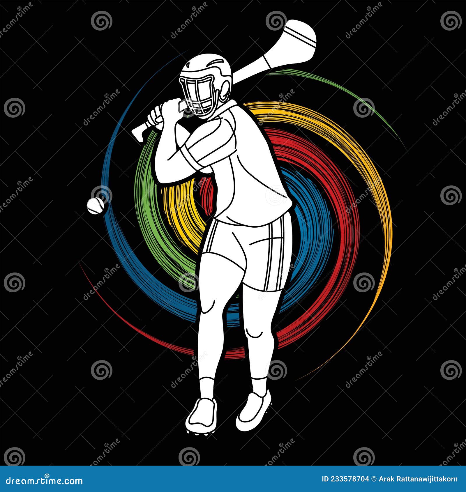 Irish Hurley Sport Cartoon Graphic Vector | CartoonDealer.com #233578704