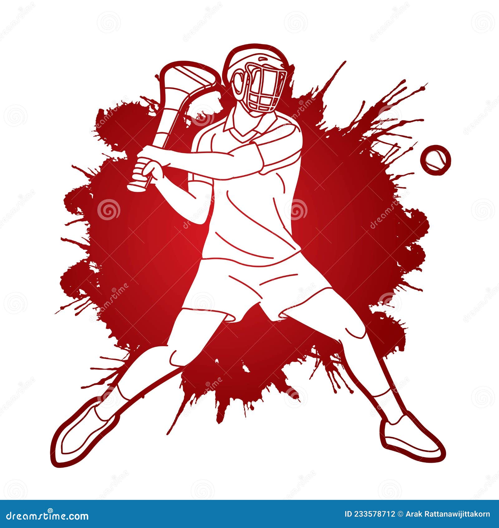 Irish Hurley Sport Cartoon Graphic Vector Stock Vector - Illustration ...