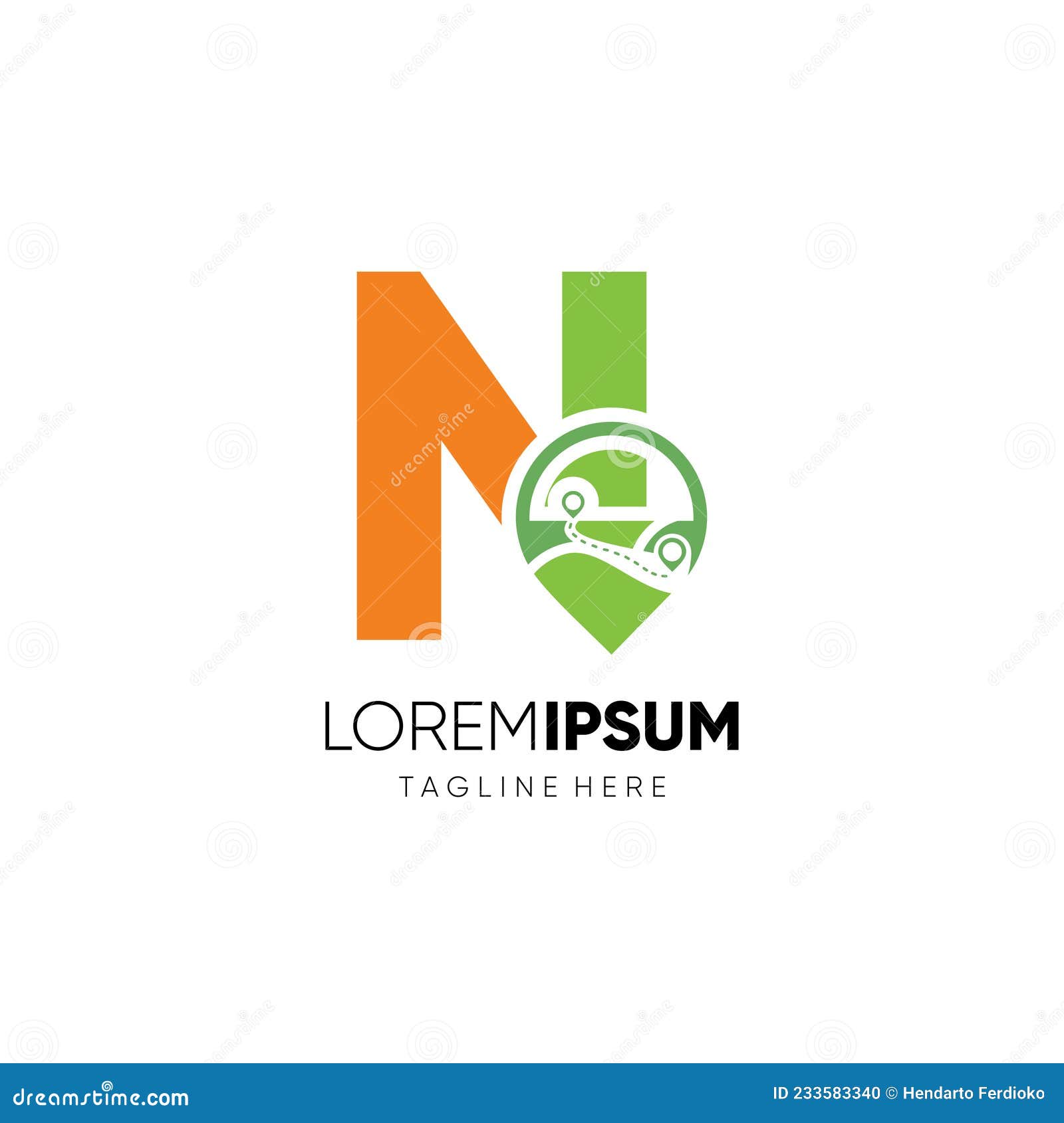 Letter N Map Location Logo Design Vector Icon Graphic Stock Vector ...