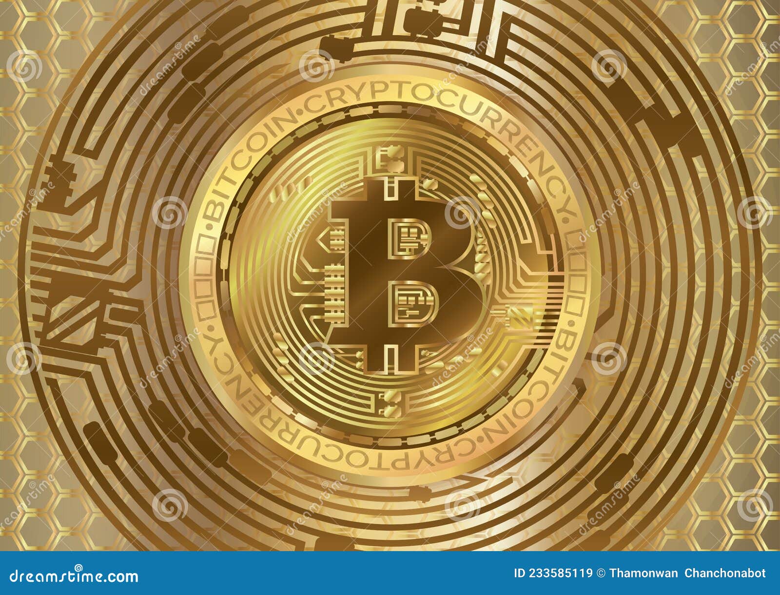 Cryptocurrency Coin Bitcoin Background Stock Vector - Illustration of ...