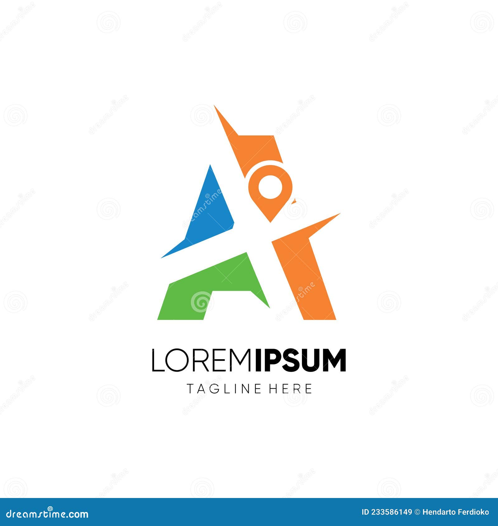 Letter a Map Location Logo Design Vector Icon Graphic Stock Vector ...