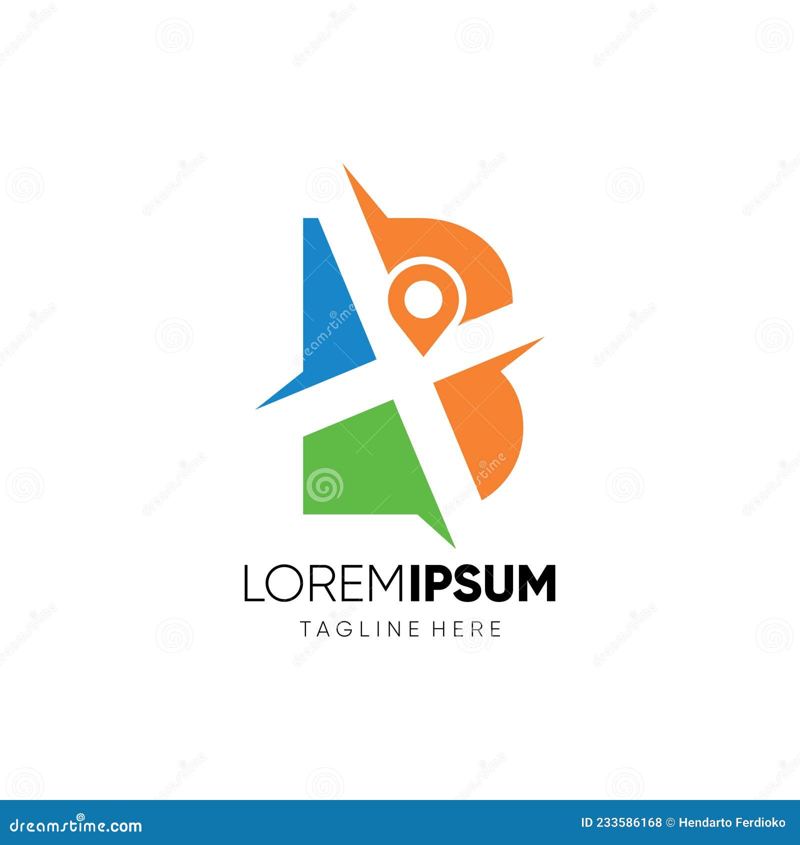 Letter B Map Location Logo Design Vector Icon Graphic Stock Vector ...