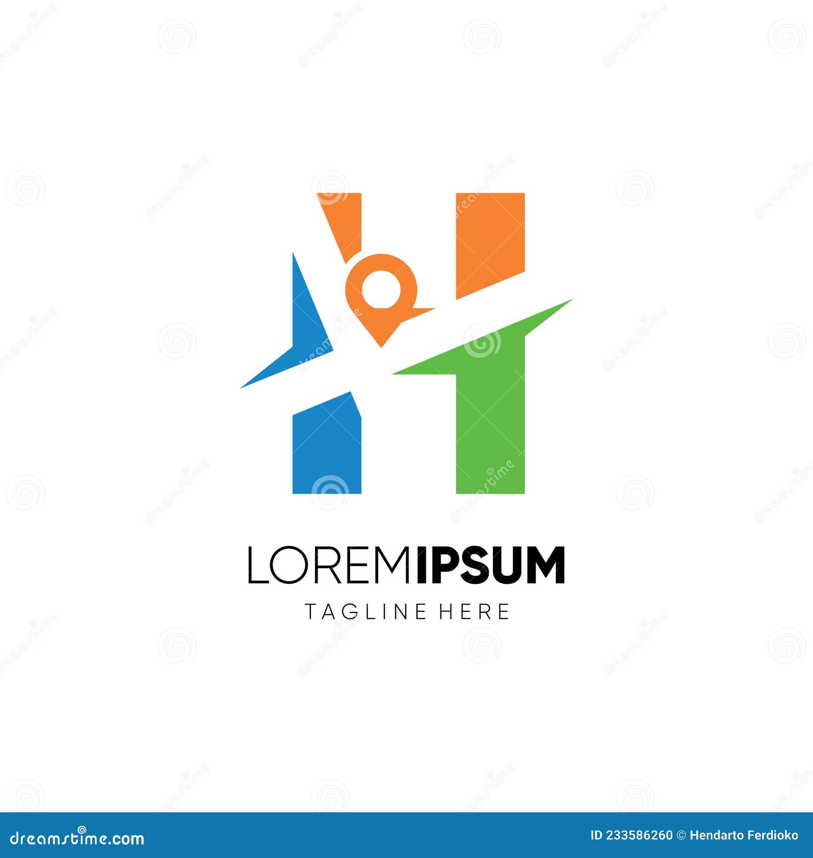 Letter H Map Location Logo Design Vector Icon Graphic Stock Vector ...