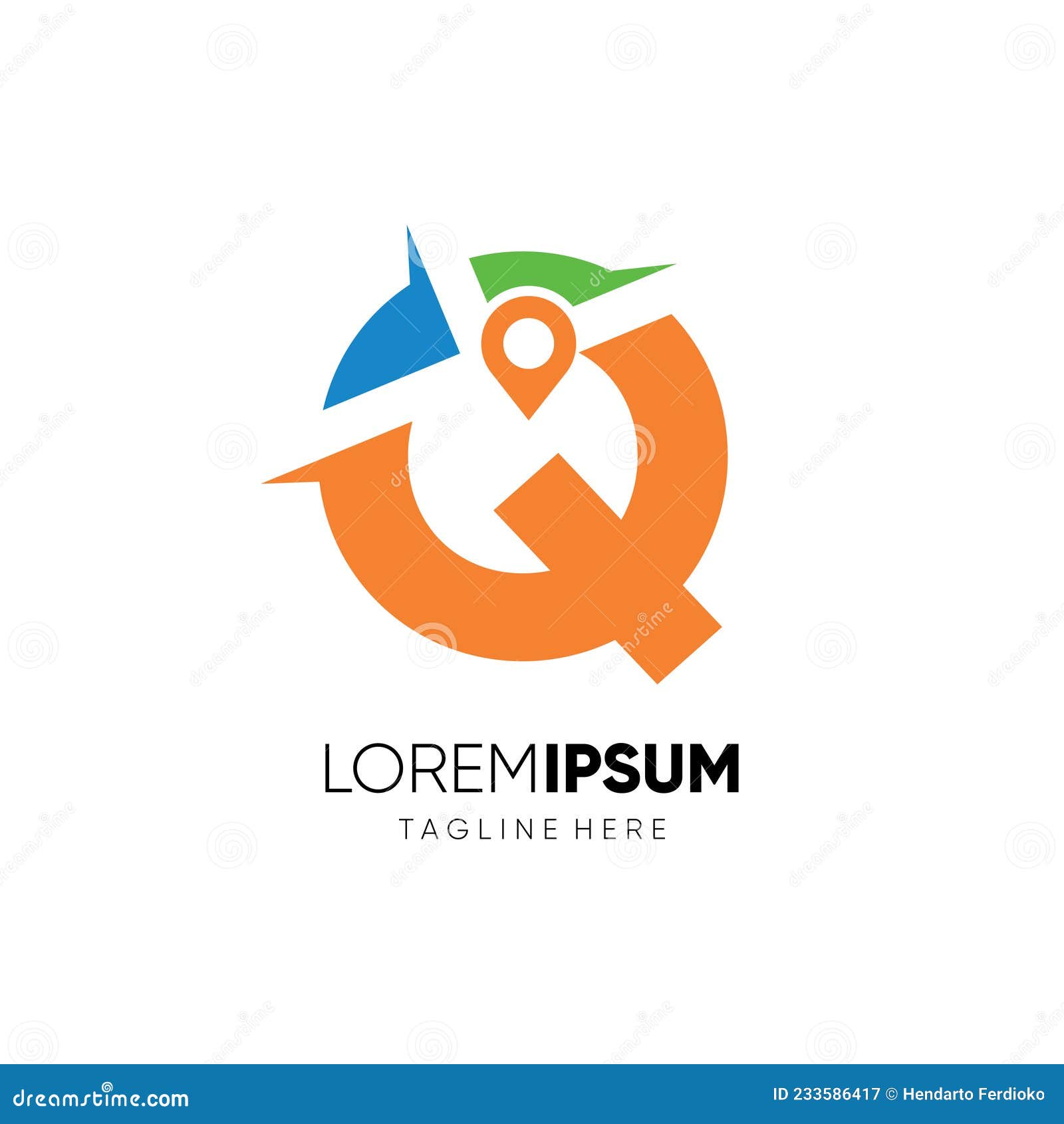 Letter Q Map Location Logo Design Vector Icon Graphic Stock Vector ...