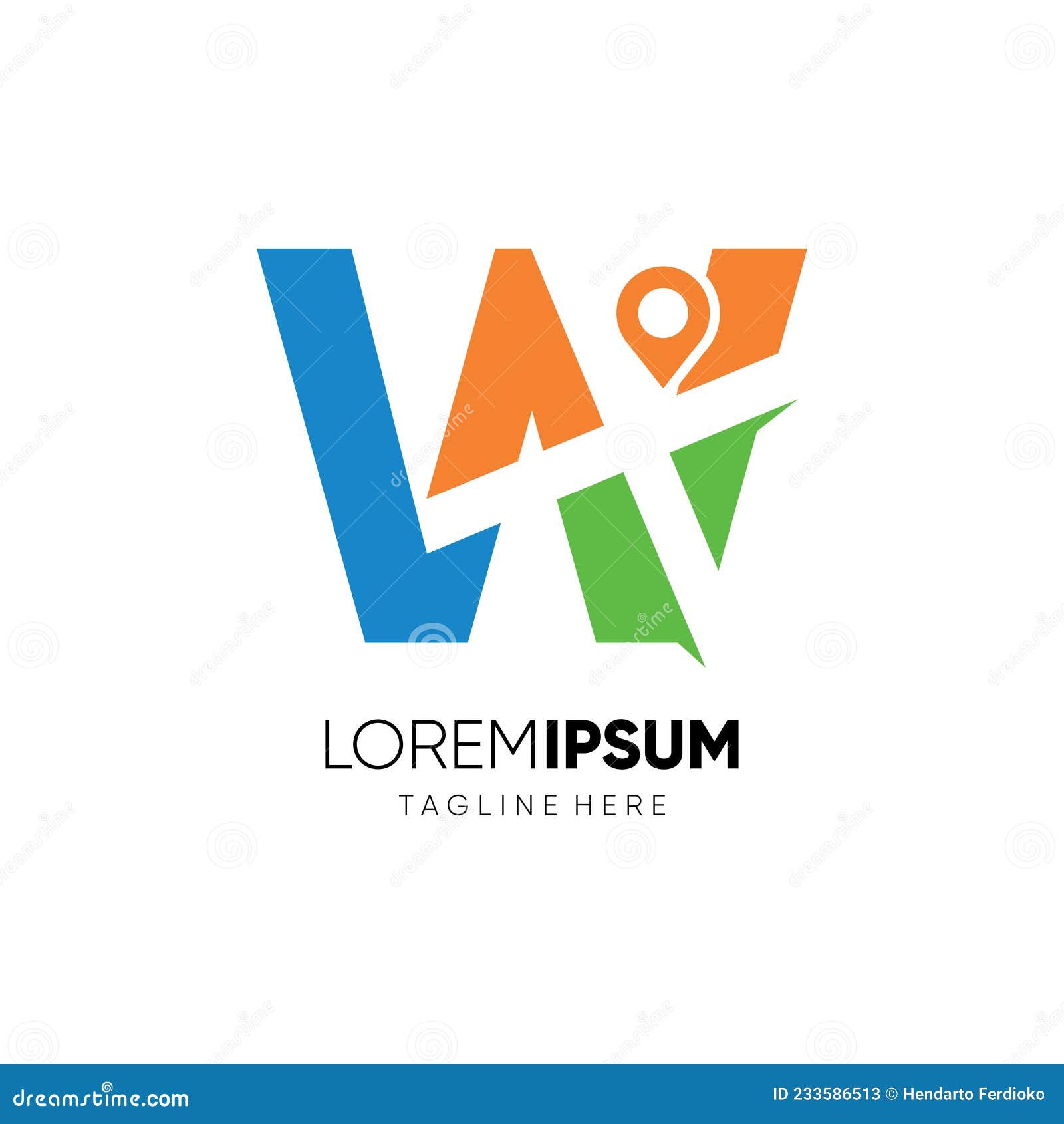 Letter W Map Location Logo Design Vector Icon Graphic Stock Vector ...