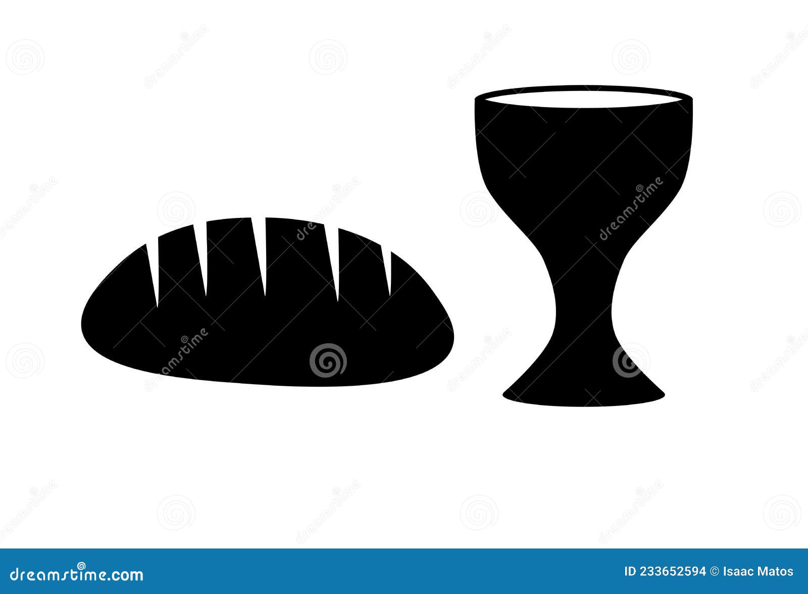 Holy Supper Icons. Bread and Wine As from the Last Supper of Jesus with ...