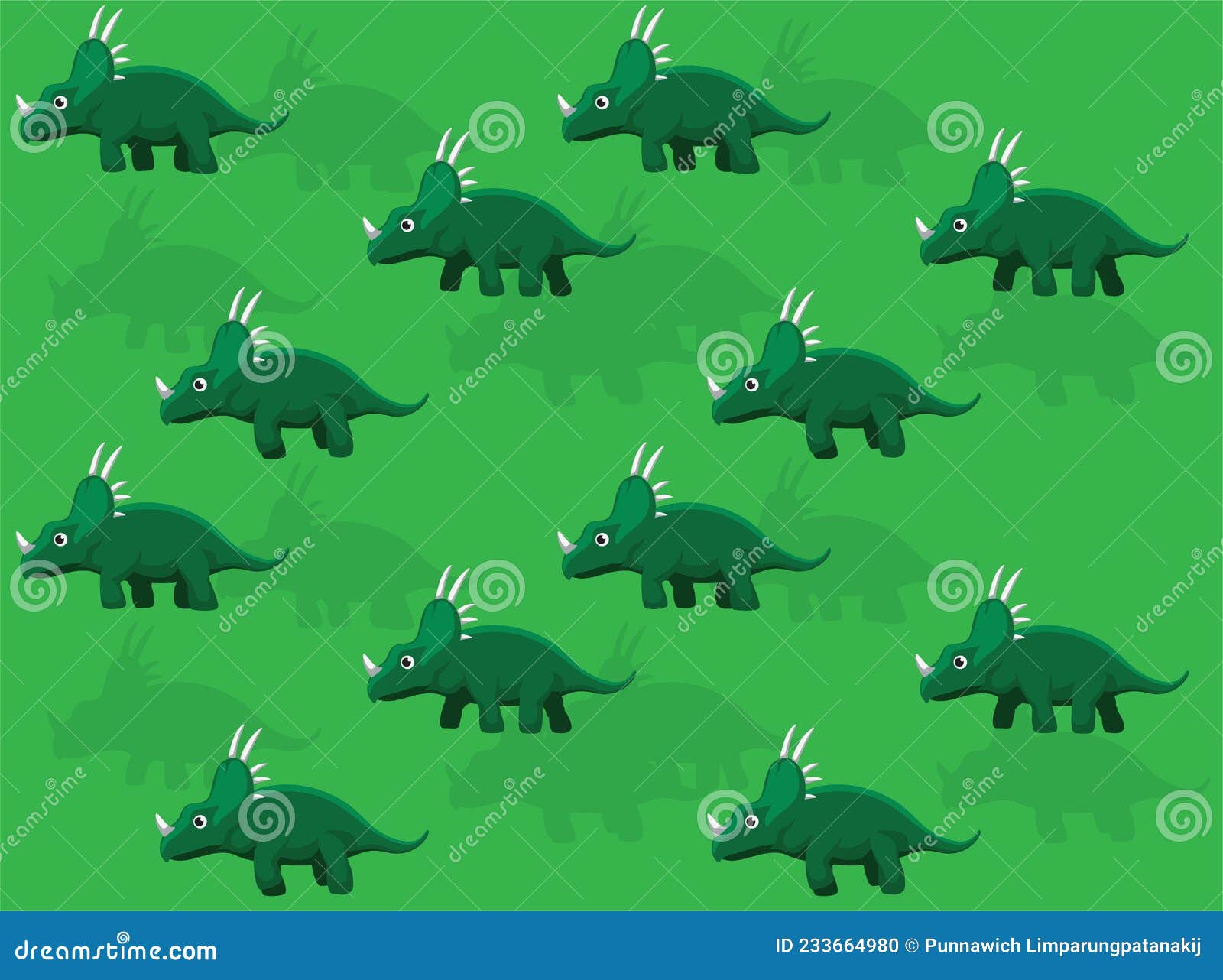 Dinosaur Styracosaurus Cartoon Seamless Wallpaper Background Stock ...