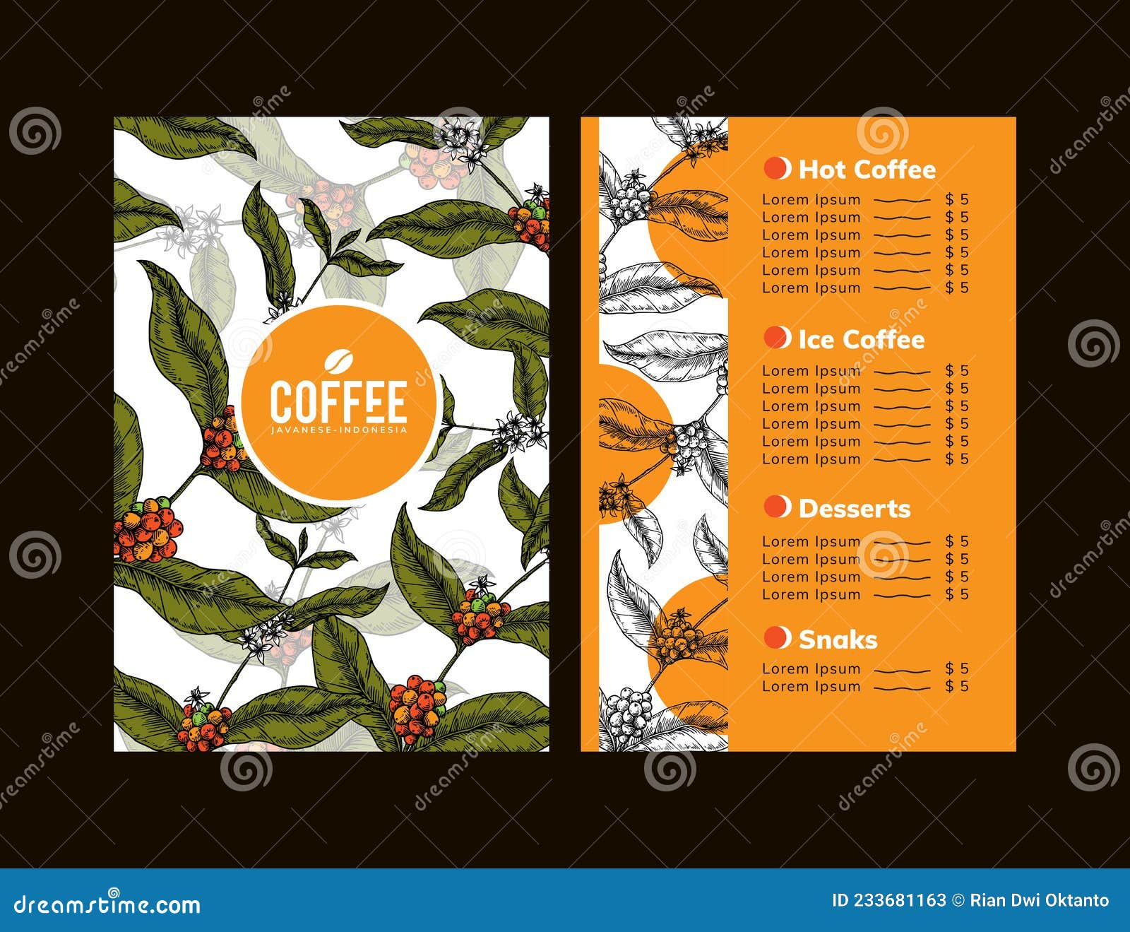 Coffee menu design stock vector. Illustration of cafe - 233681163