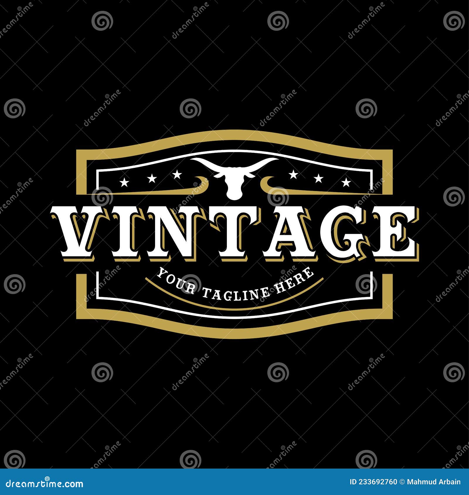 Vintage Retro Rustic, Label Stamp Logo Design Vector Stock Illustration ...