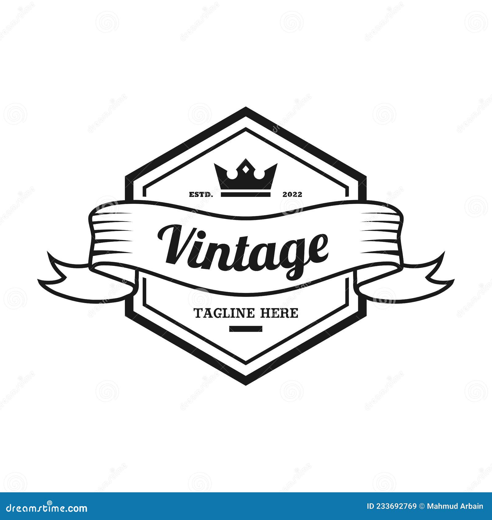 Vintage Retro Rustic, Label Stamp Logo Design Vector Stock Illustration ...