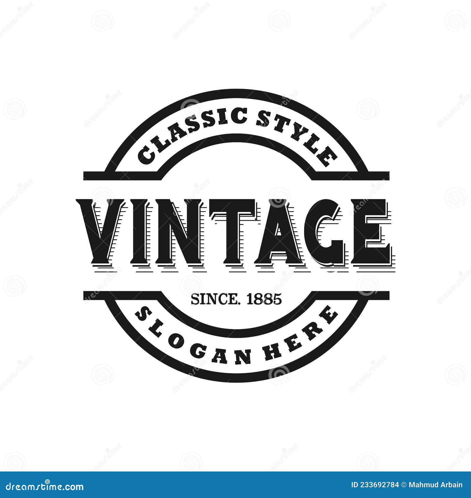 Vintage Retro Rustic, Label Stamp Logo Design Vector Stock Illustration ...